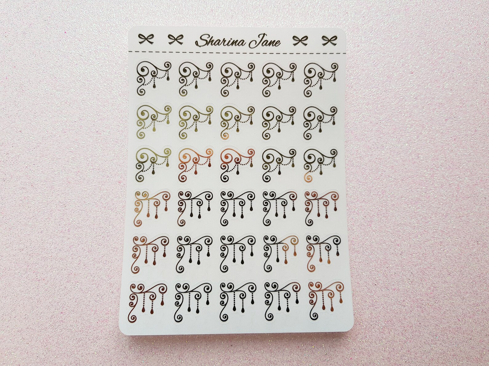 Foiled Fancy Corner Overlay Planner Stickers Fancy Corner | Etsy