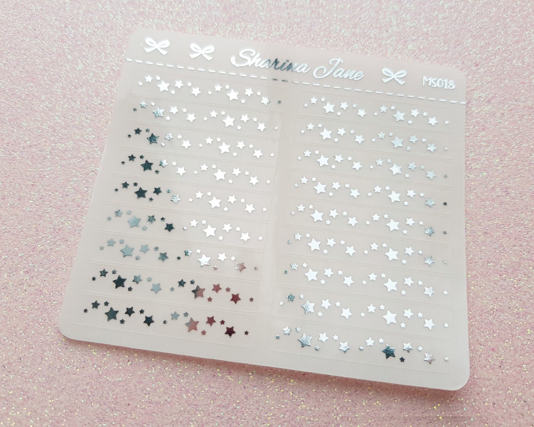Star Confetti Clear Foil Header Overlays Mini Sheet, Foil Header ...