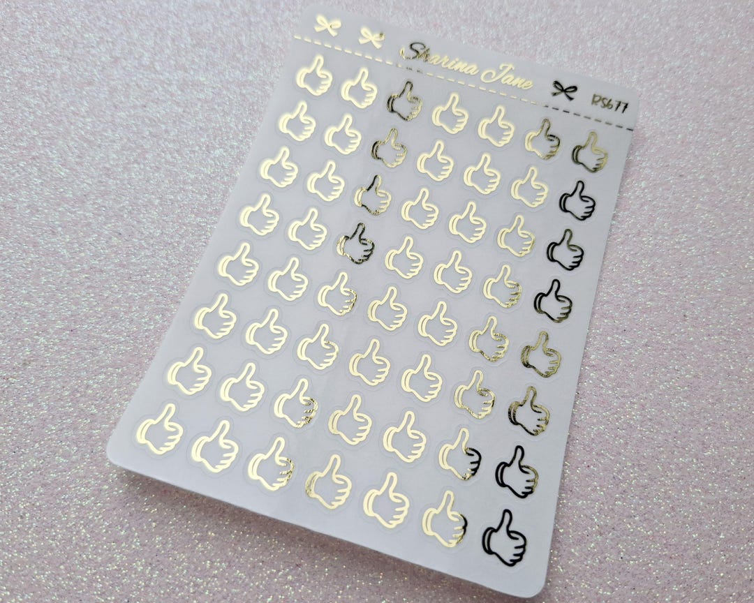 Foil Thumbs up & Thumbs Down Icon Planner Stickers, Rewarding and ...