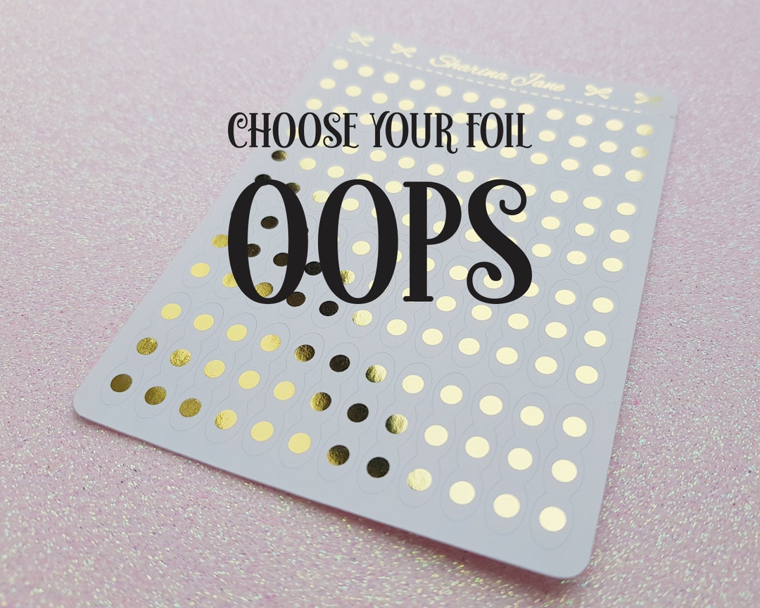 OOPS Foil 3 Dot Point Checklist Planner Stickers, Half Box Checklists ...