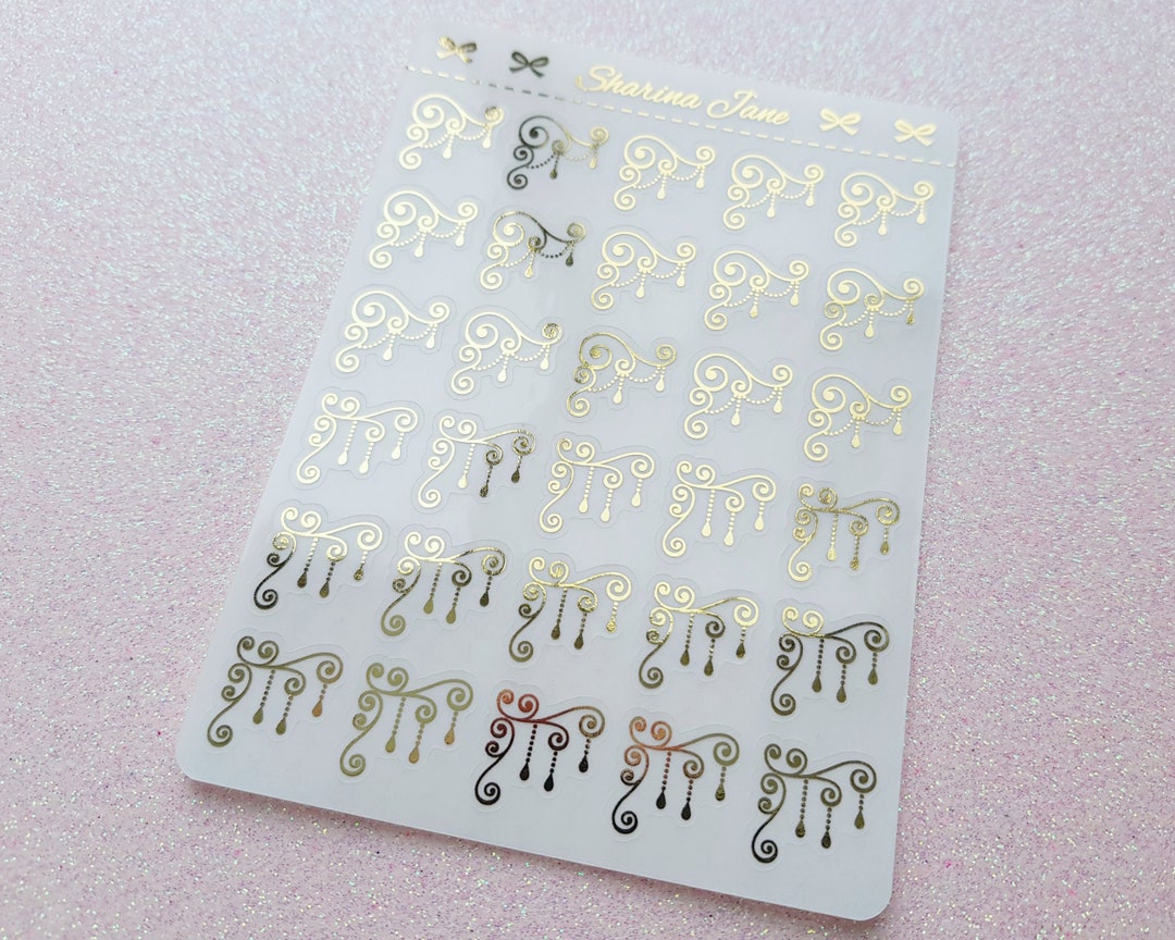 Foiled Fancy Corner Overlay Planner Stickers, Fancy Corner Overlay ...