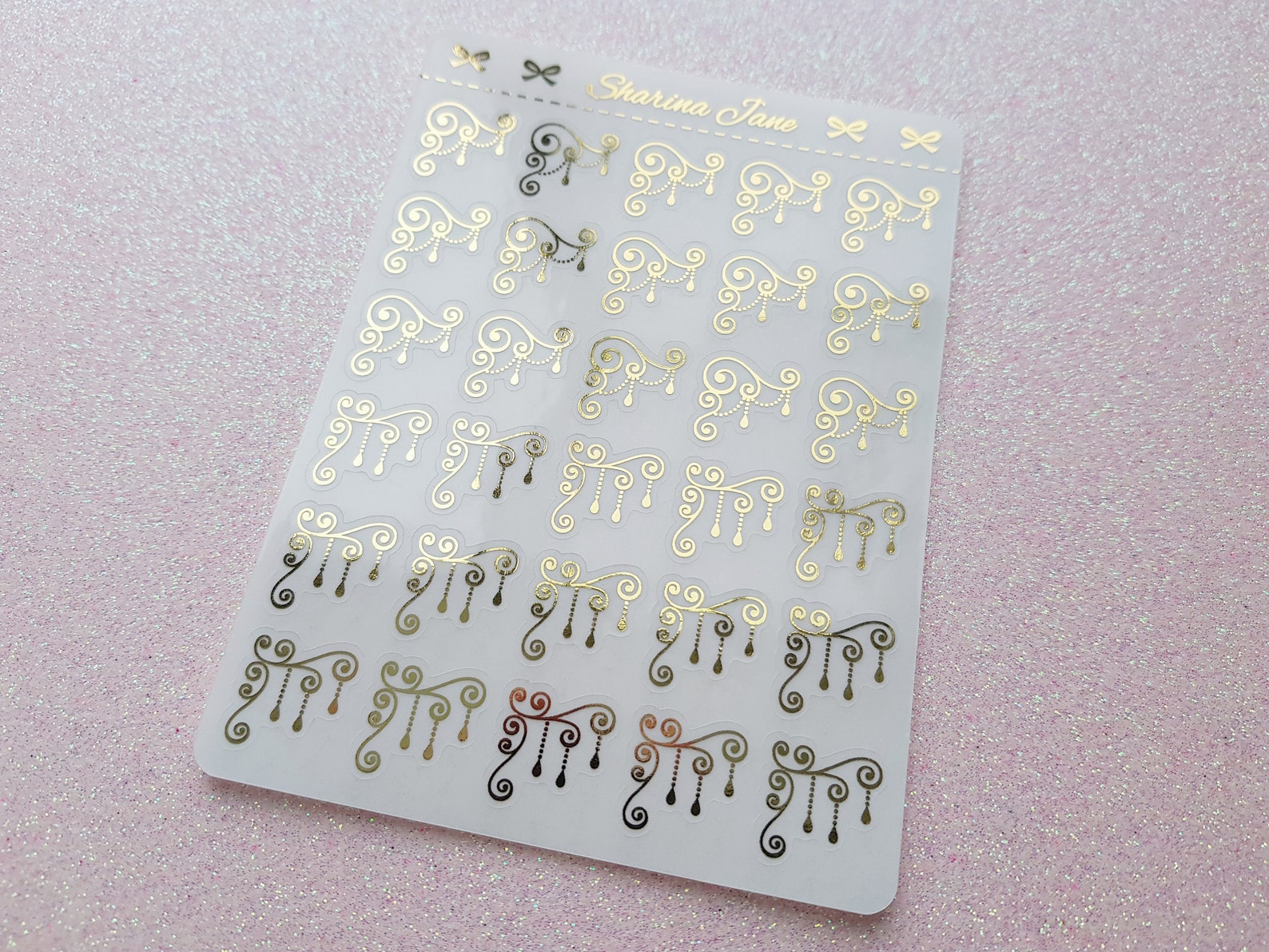 Foiled Fancy Corner Overlay Planner Stickers Fancy Corner | Etsy