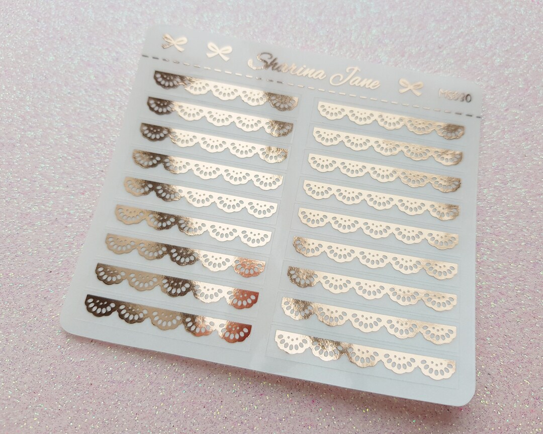 Lacey Scallop Clear Foil Header Overlays - Mini Sheet, Foil Header ...