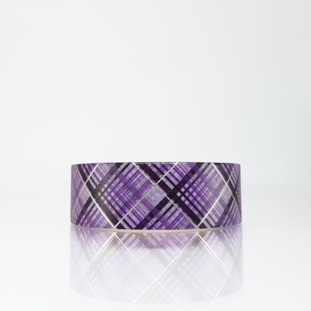 Purple Plaid Washi Tape W Silver Foil Accents, Purple and Silver Washi ...