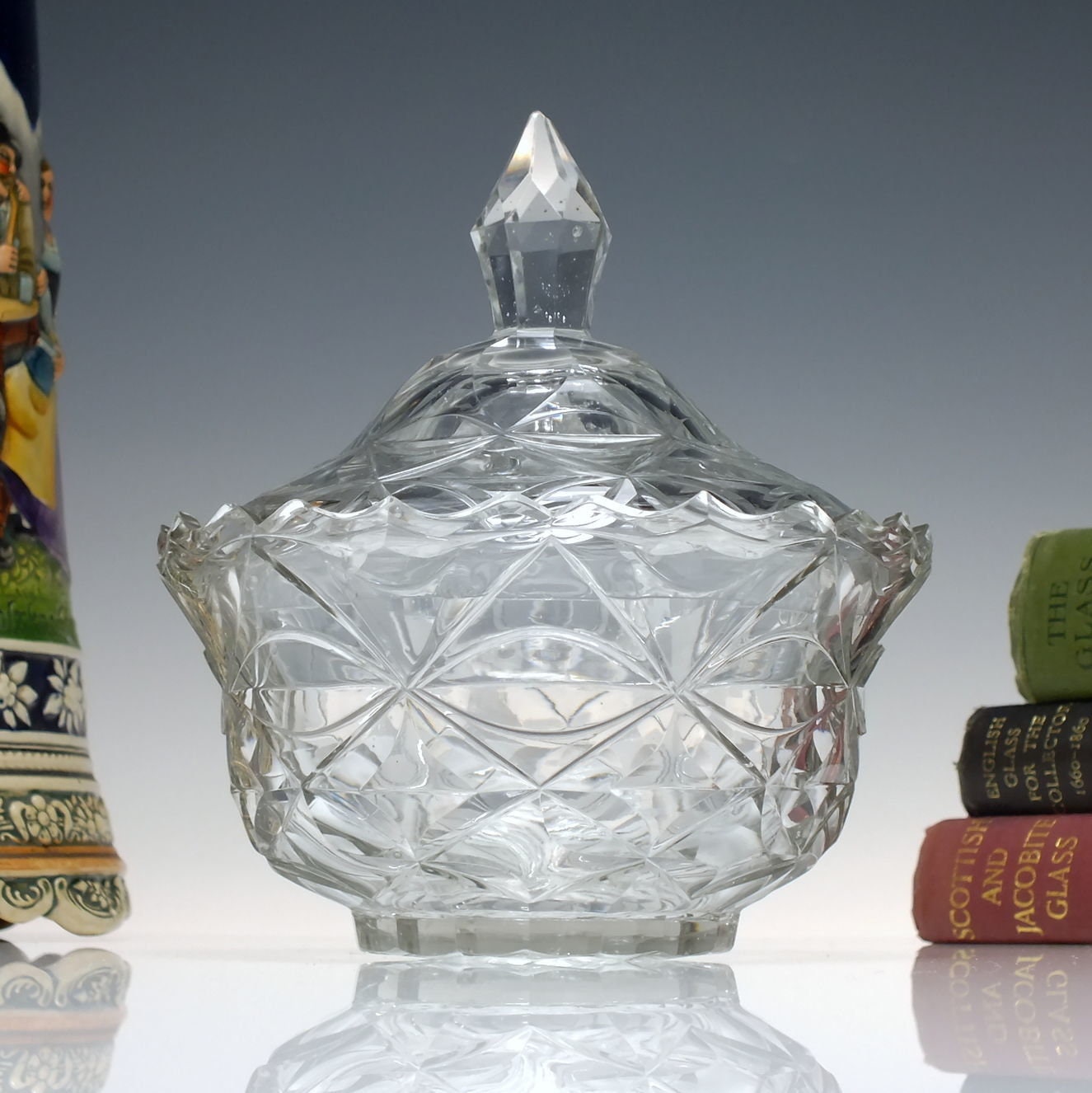 Anglo Irish Cut Oval Glass Serving Bowl With Cover C1820 - Etsy