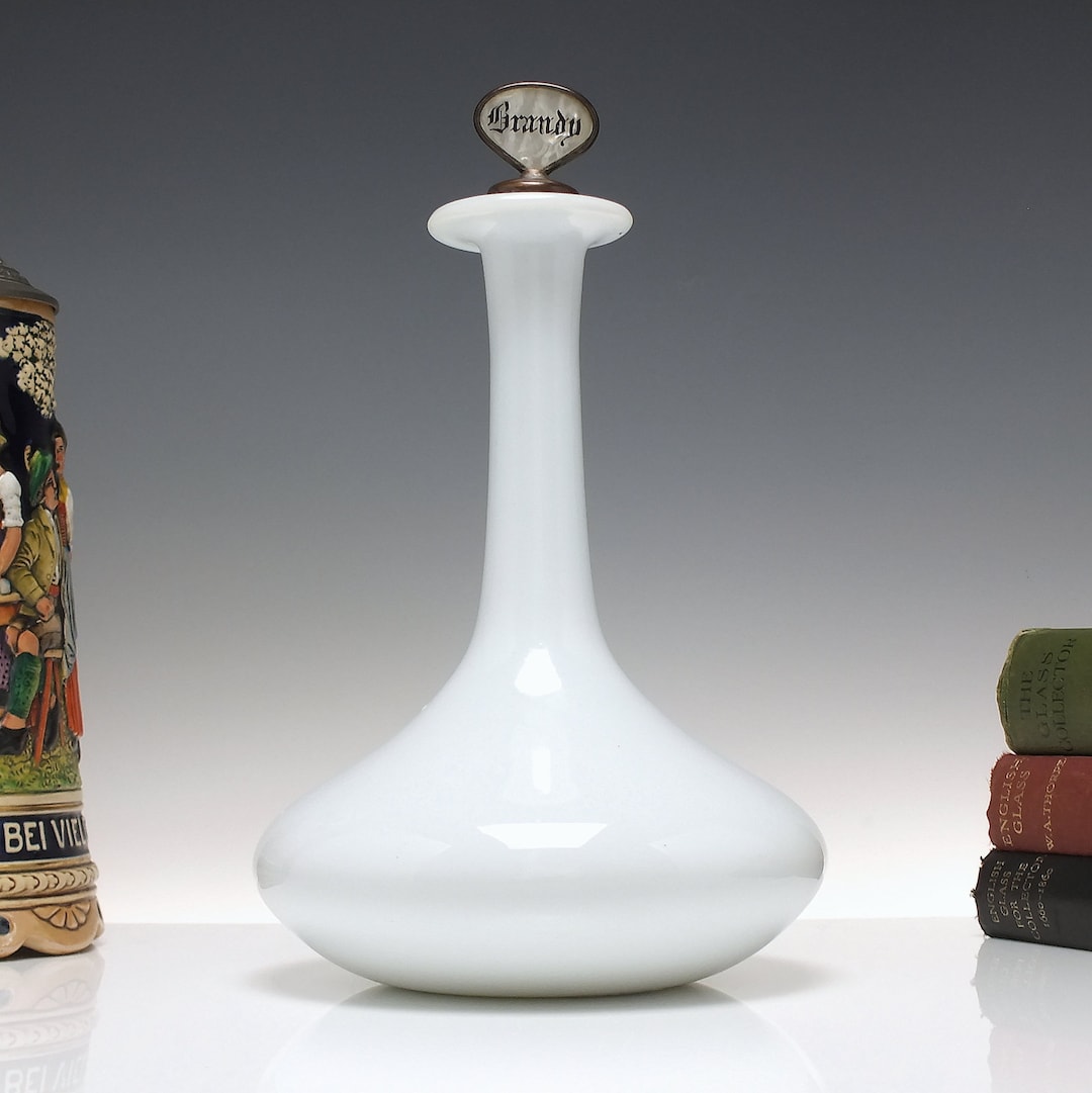 Rare White Milk Glass Mell Decanter C1850 - Etsy