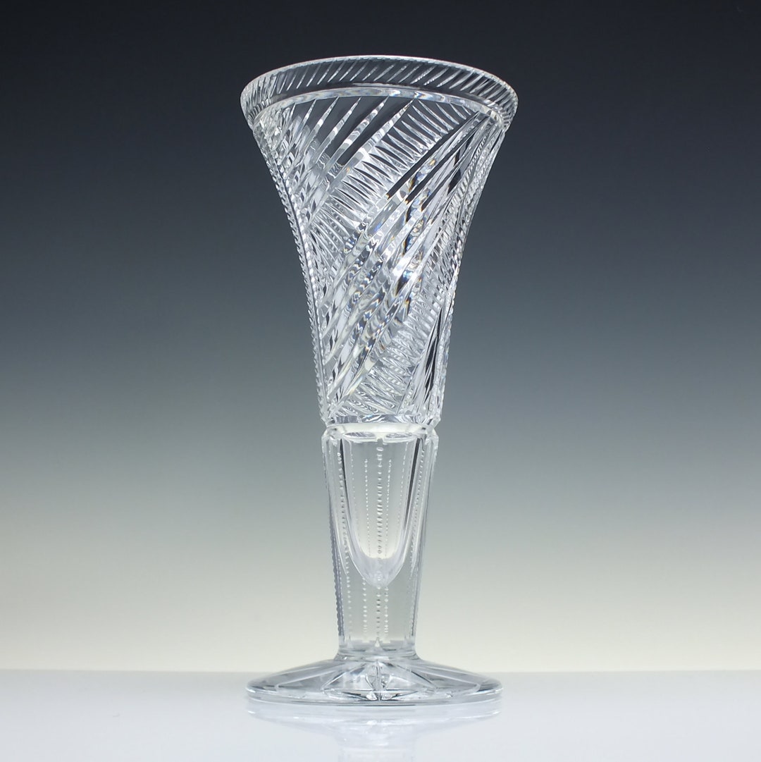Large Flared Vintage Crystal Vase C1955 - Etsy
