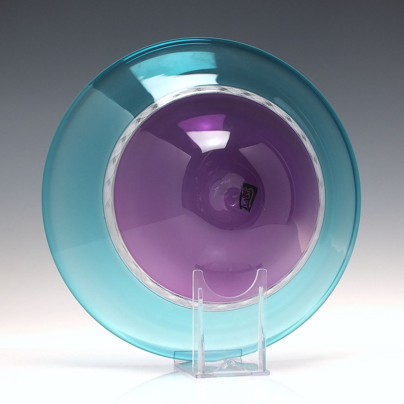 Large Studio Glass Torsade Incalmo Bowl by Michael J. Hunter - Etsy