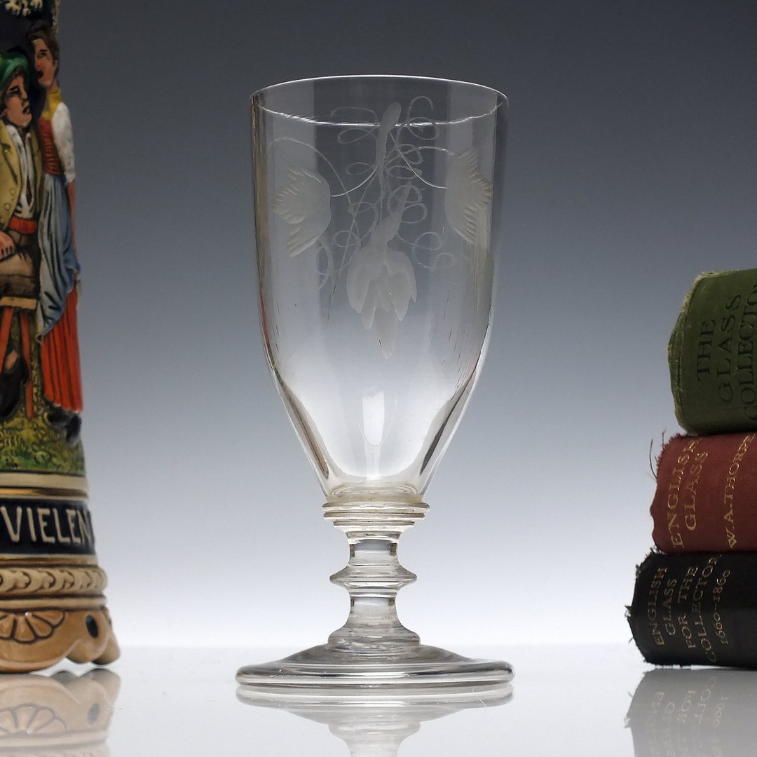 Rare Georgian Engraved Drawf Ale Glass C1800 - Etsy