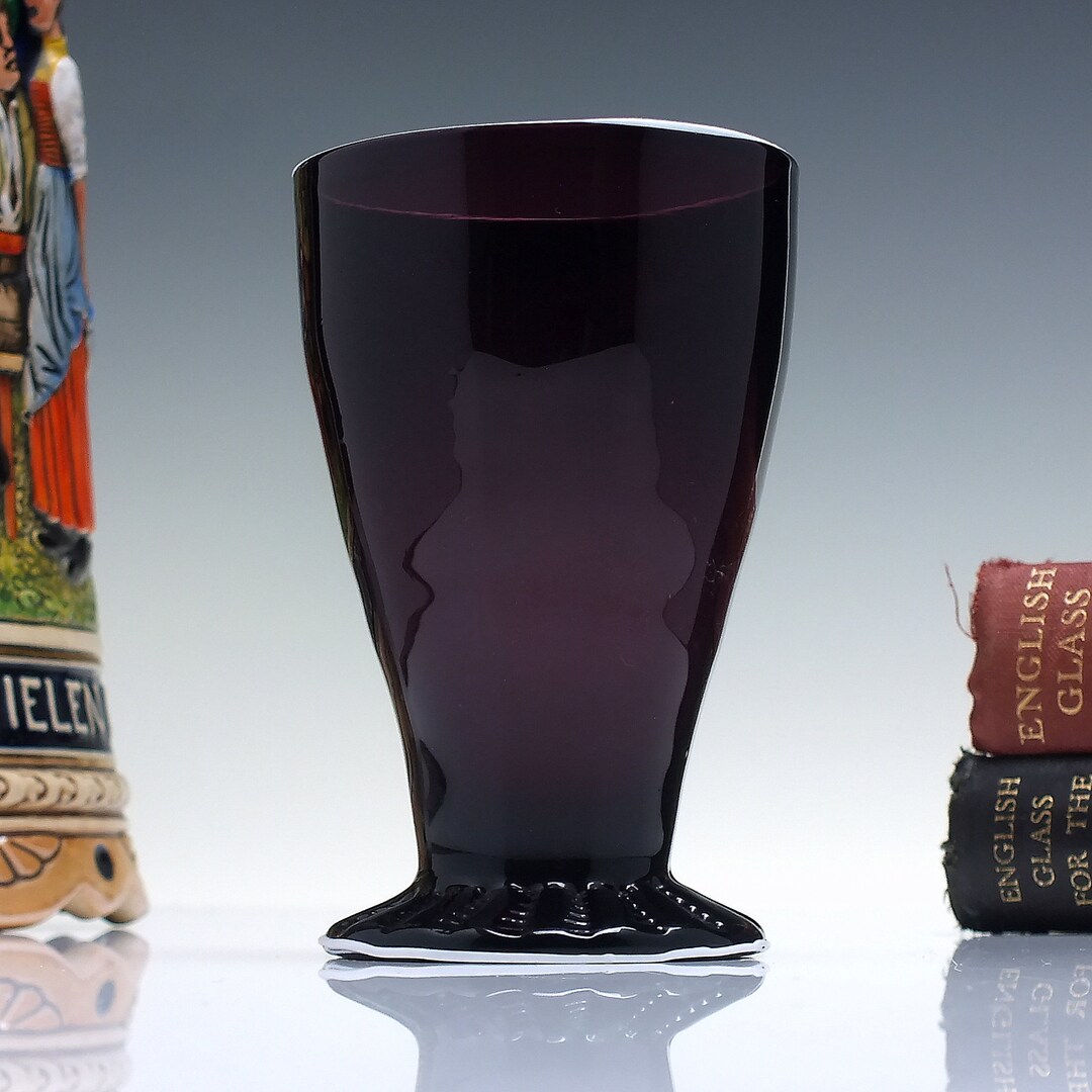 19th Century Amethyst Wine Glass Beaker With Enamelled White Rim C1820 ...