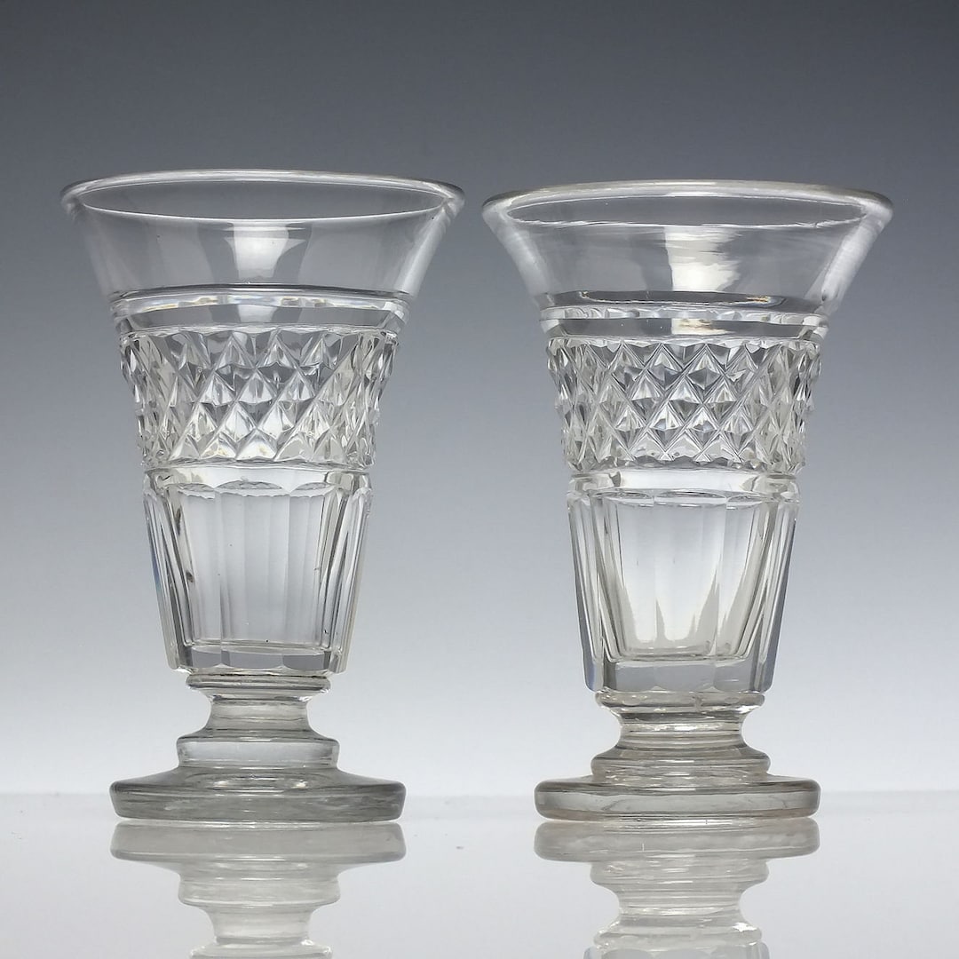 Pair 19th Century Cut Jelly Glasses C1840 - Etsy