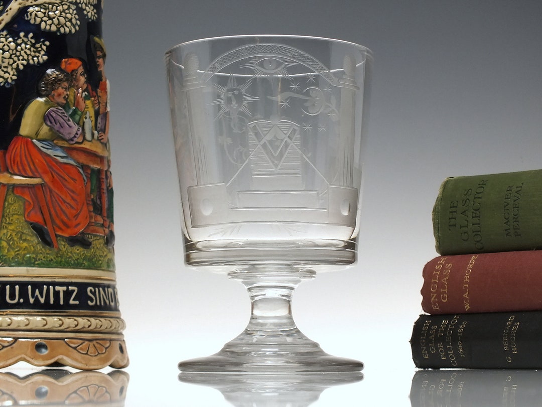 Large Antique 19th Century Masonic Engraved Glass Rummer C1820 - Etsy