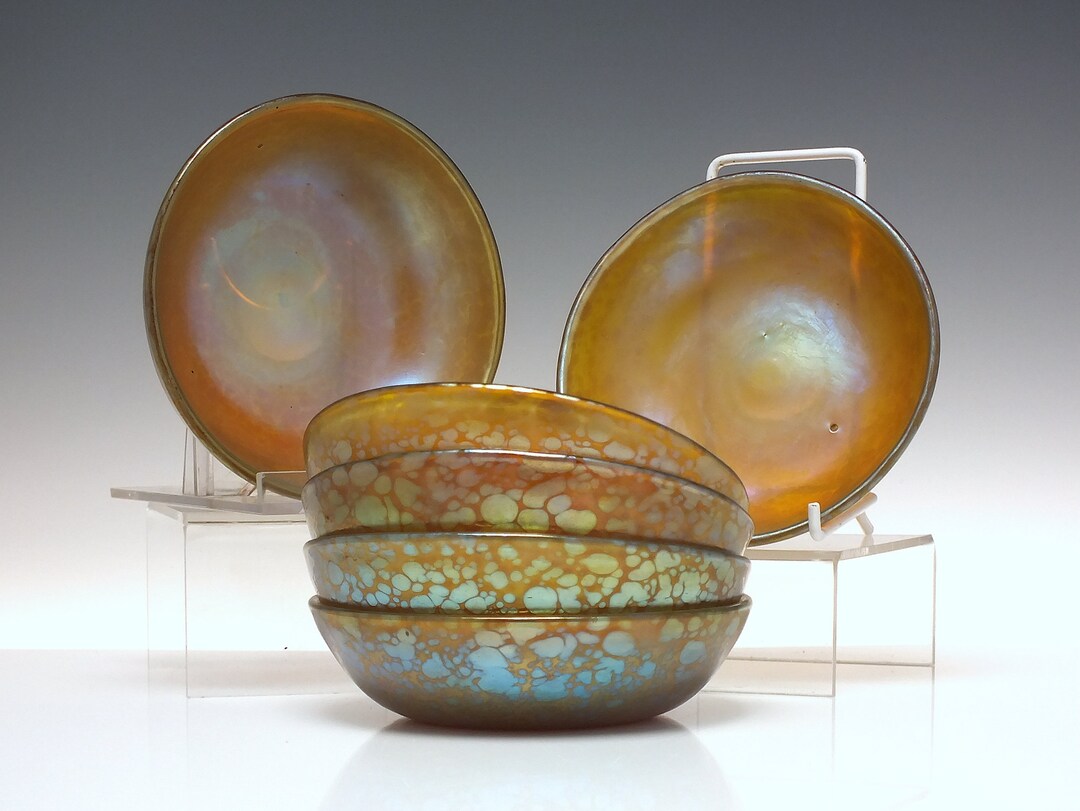 Six Loetz Iridescent Candia Papillon Glass Bowls C1905 - Etsy