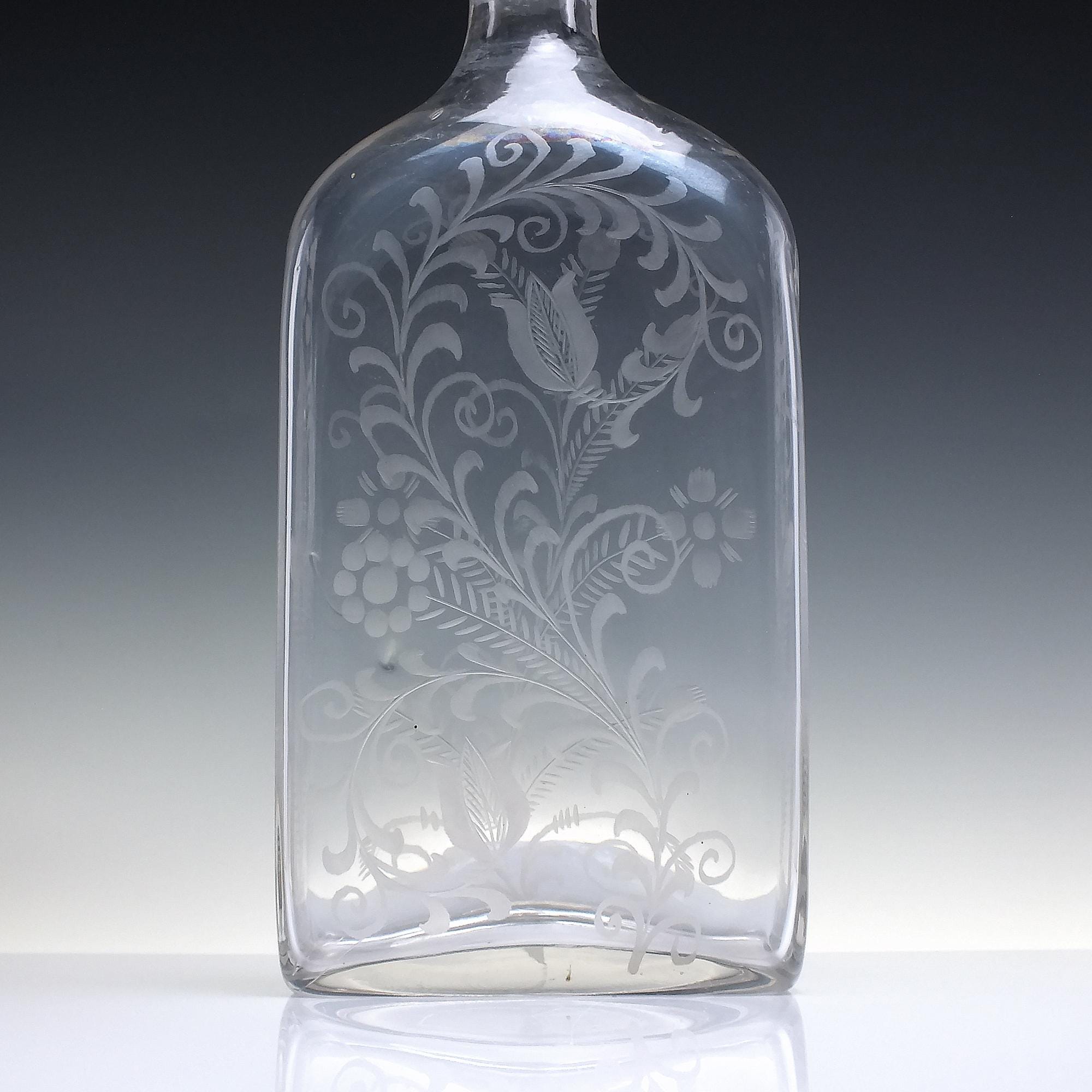 19th Century Engraved Magnum Glass Decanter C1850 - Etsy