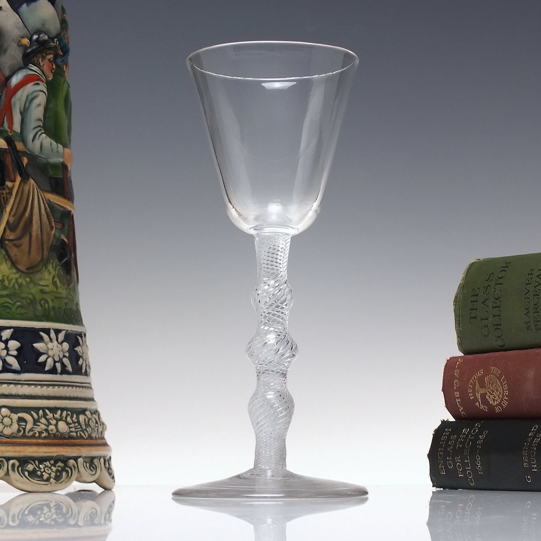 Rare Georgian Triple Knop Air Twist Wine Glass C1750 - Etsy
