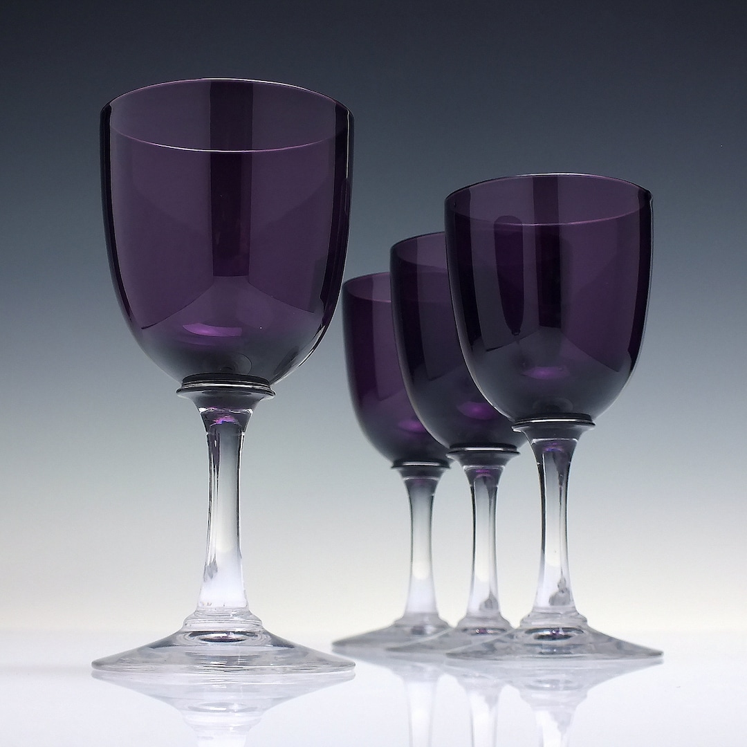 Four Victorian Amethyst Wine Glasses C1880 - Etsy