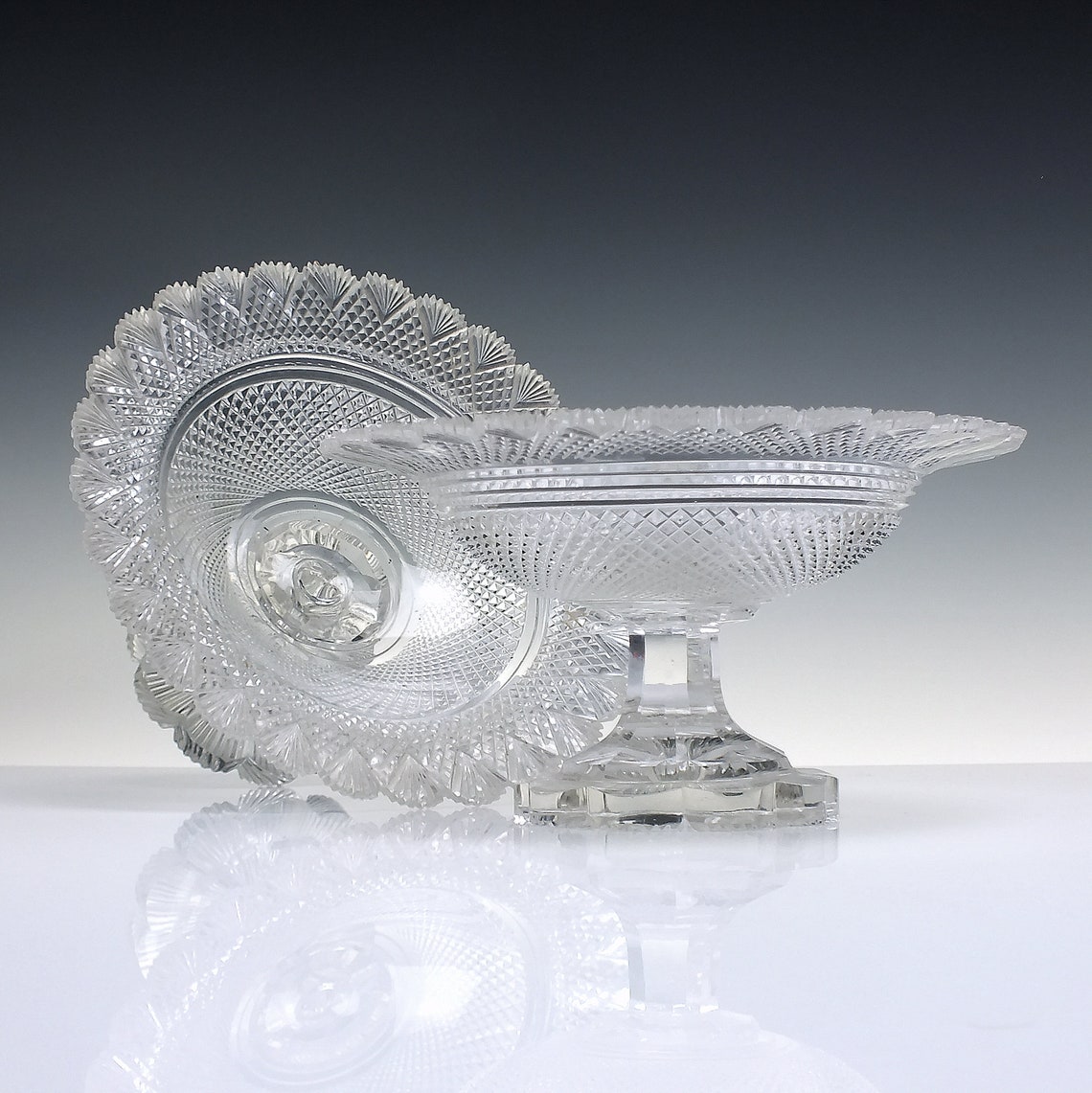 Pair Irish Waterford Cut Glass Standing Bowls or Comports C1830 - Etsy