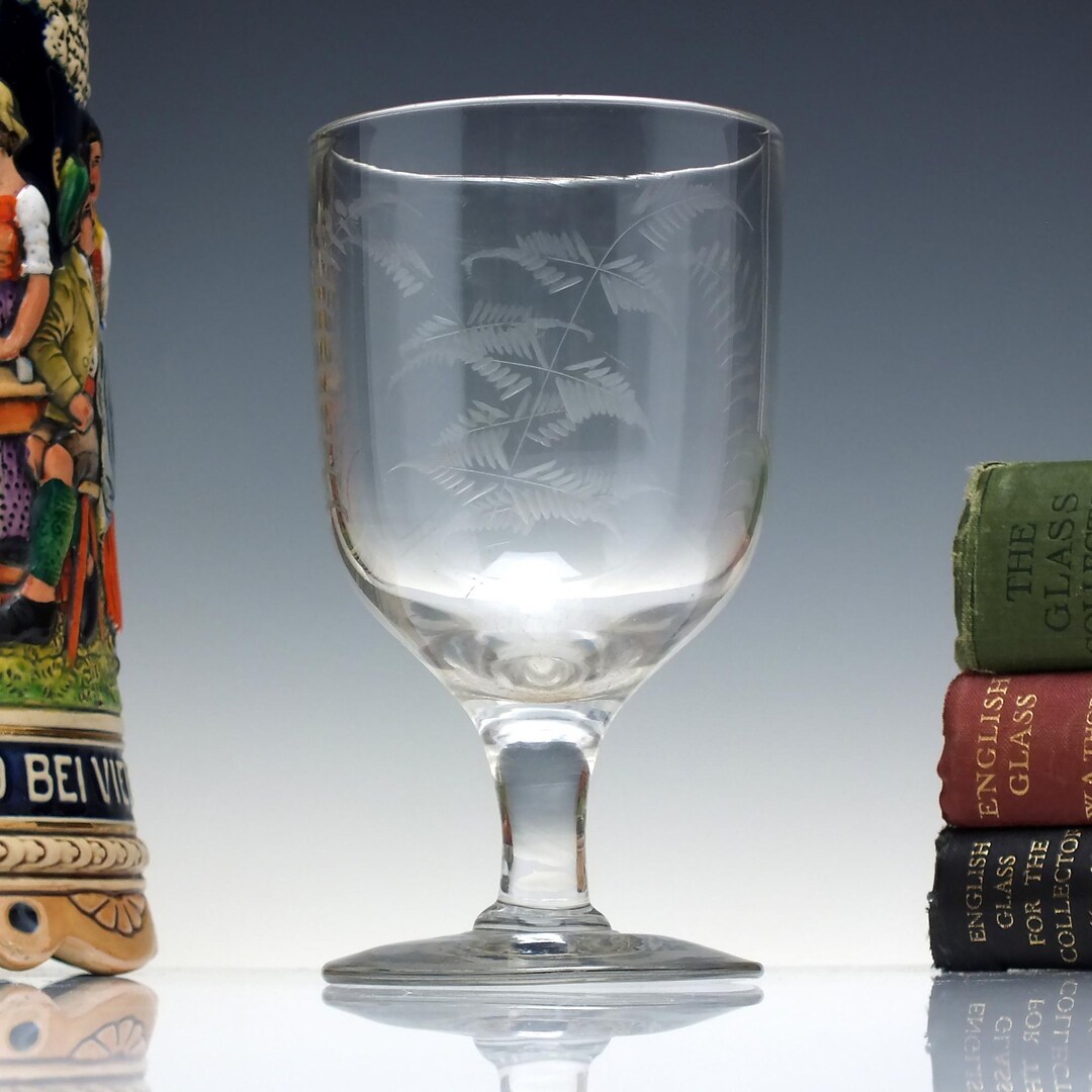 19th Century Engraved Glass Pub Rummer C1870 - Etsy UK