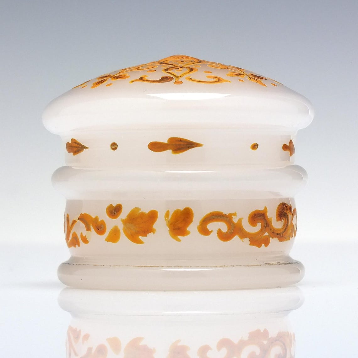 19th Century Hand Enamelled Lidded Opaque Glass Trinket Box C1880 - Etsy