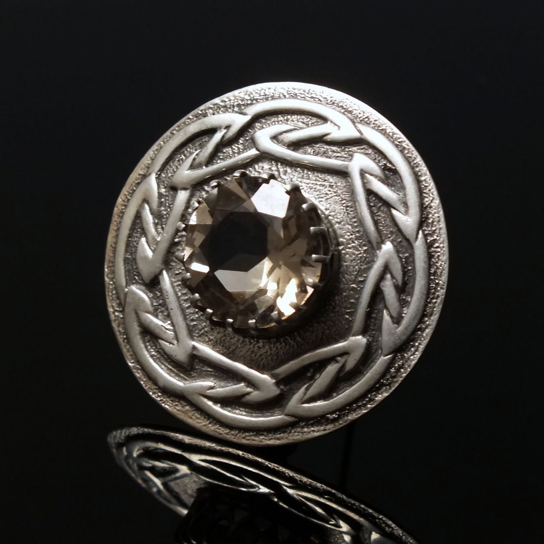 Antique Scottish Celtic Shield Silver Gemstone Brooch C1920 - Etsy