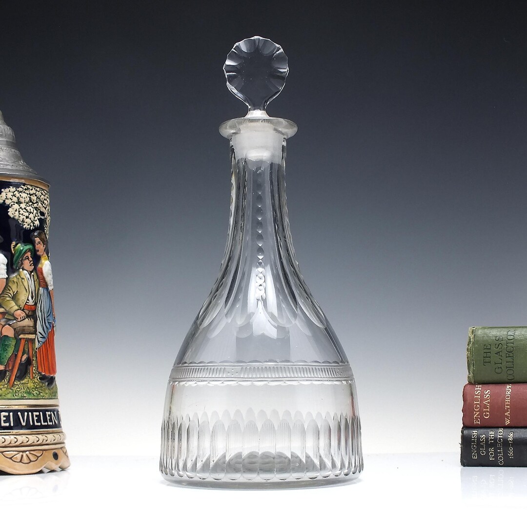 Rare 18th Century Engraved Broad Taper Glass Decanter C1775 - Etsy