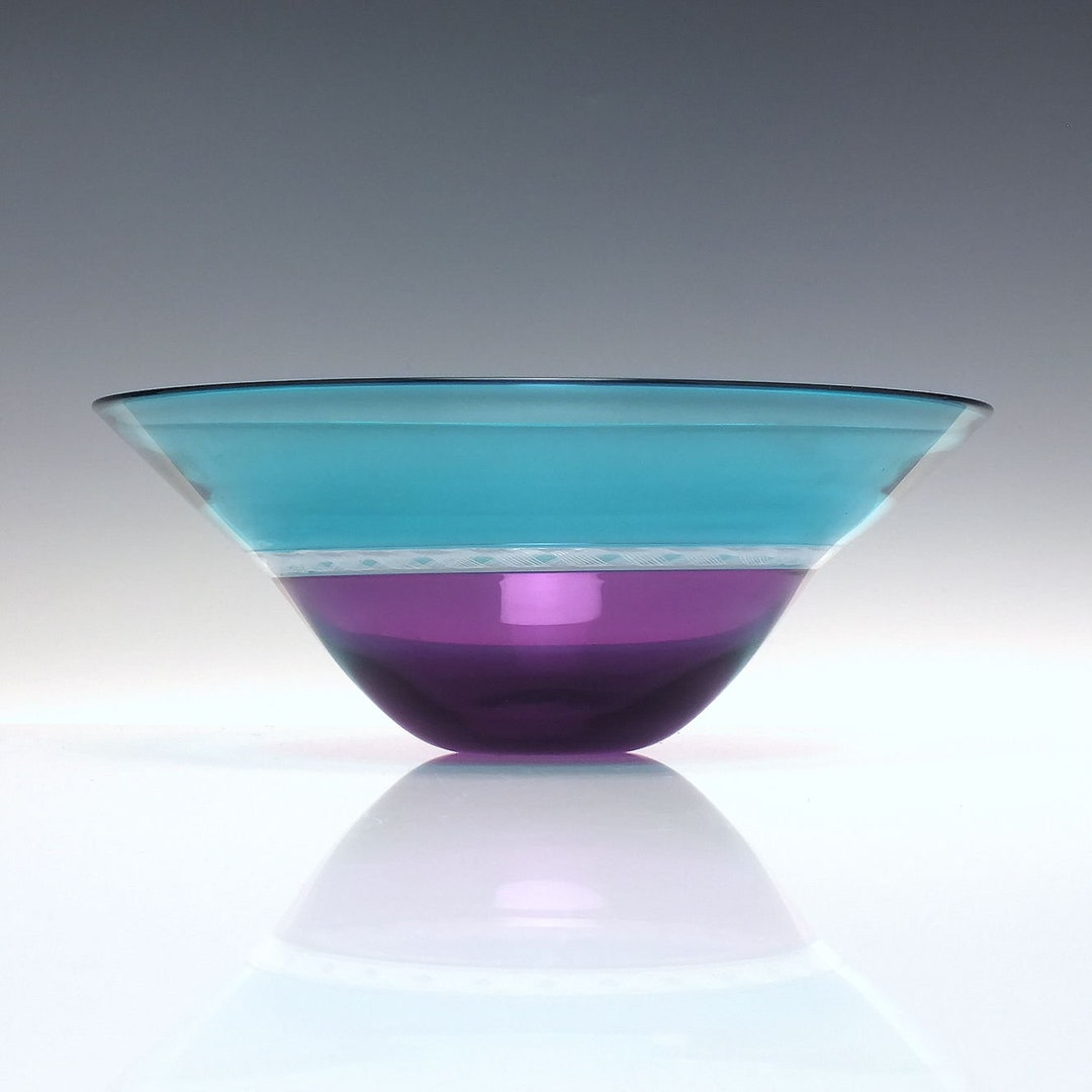 Large Studio Glass Torsade Incalmo Bowl by Michael J. Hunter - Etsy
