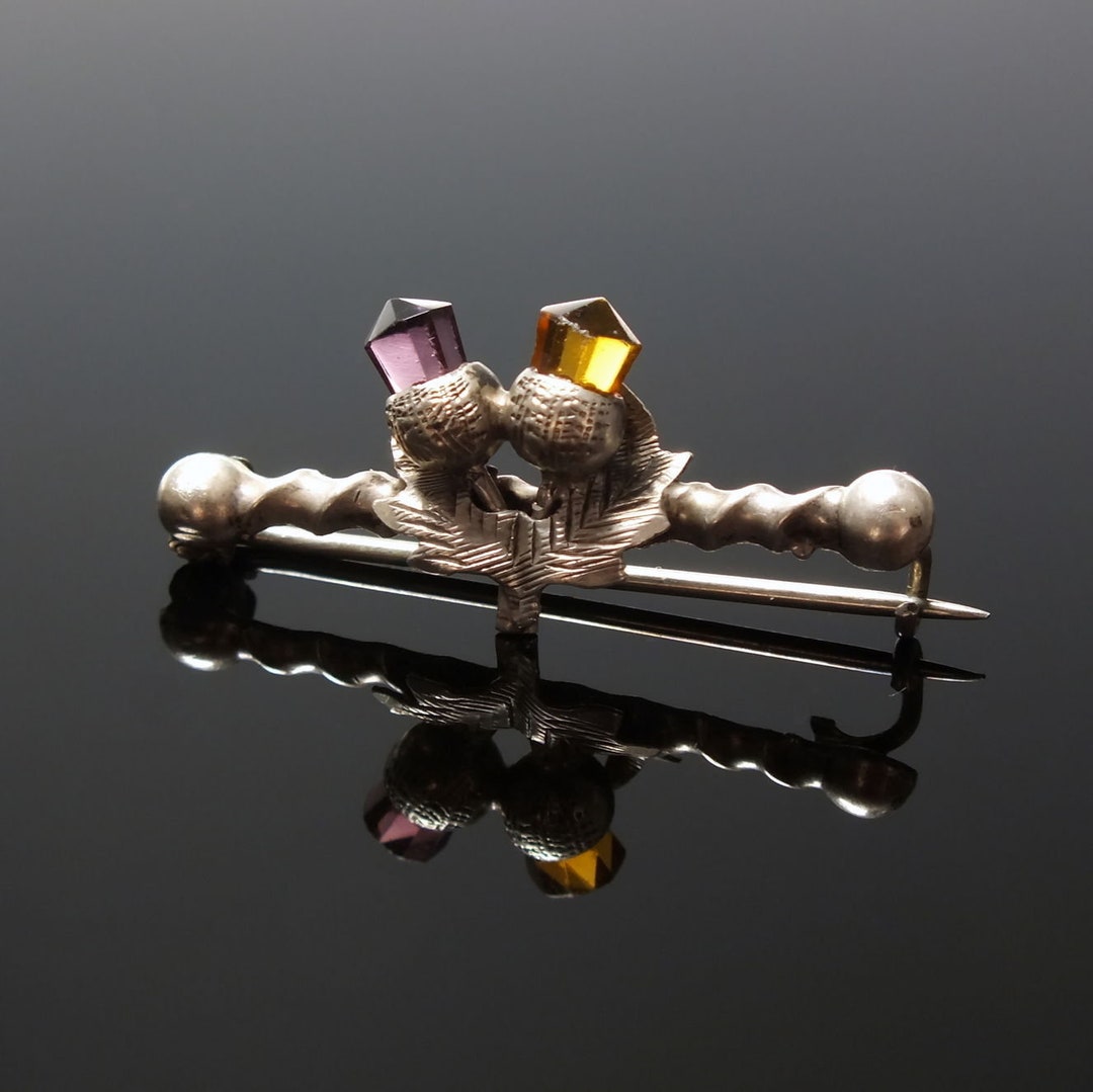 Scottish Victorian Solid Silver Celtic Thistle Brooch 1870 - Etsy