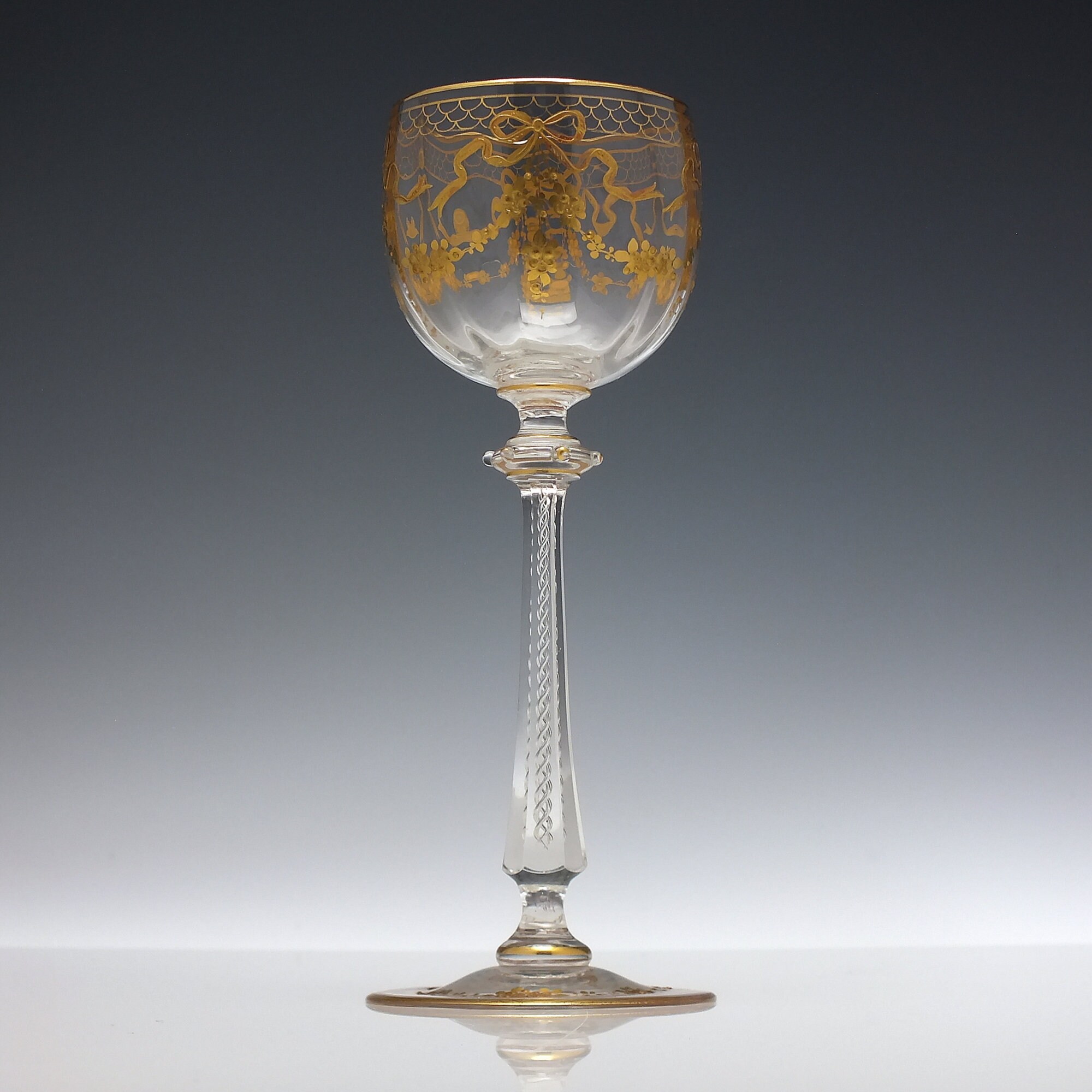 Four Art Nouveau French St Louis Air Twist Hock Wine Glasses C1900 - Etsy