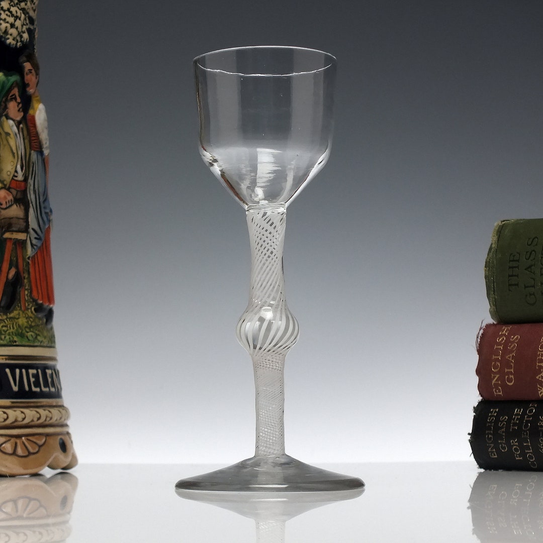 Knopped Multi Spiral Opaque Twist Stem Georgian Wine Glass C1760 - Etsy