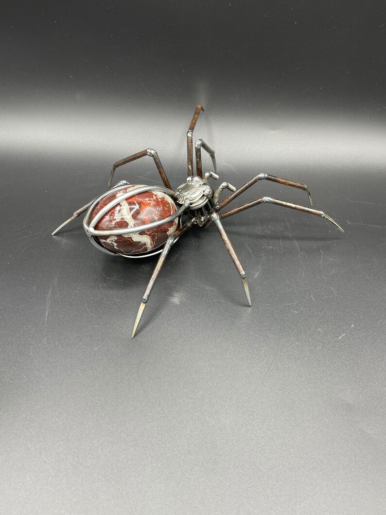 Scrap Metal Orb Weaver Spider Sculpture - Etsy UK