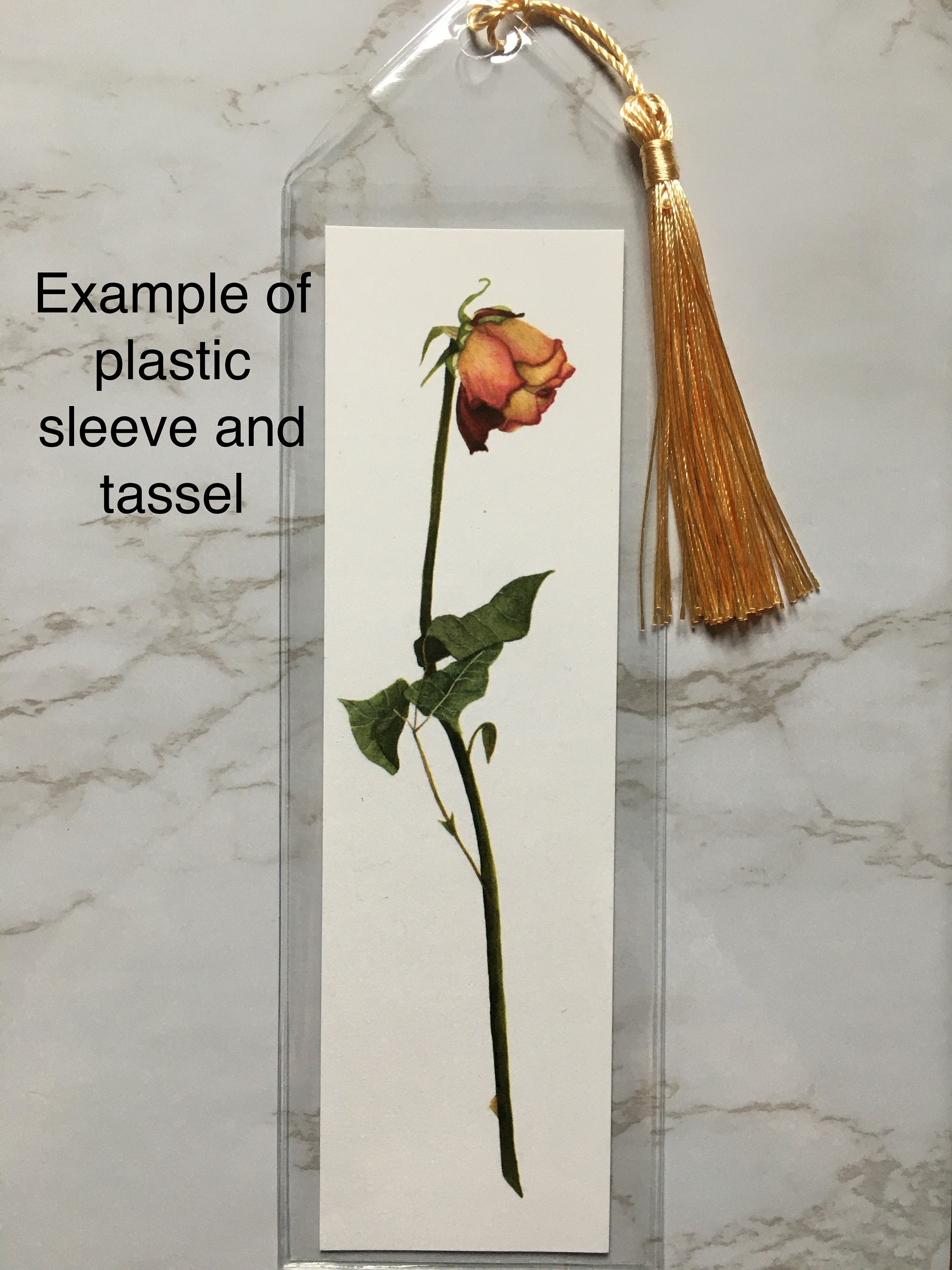 Orange and Red Rose Bookmark | Floral Bookmark | Botanical Art Bookmark ...