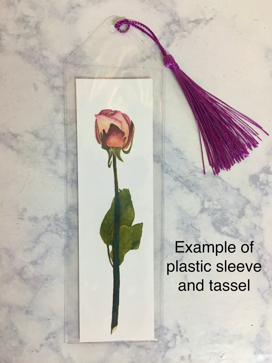 Pink Rose Bookmark | Dried Rose Bookmark | Flower Bookmark | Book Lover ...