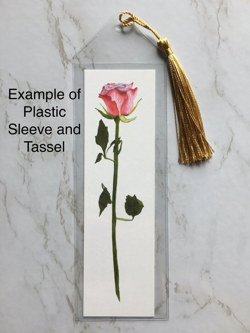 Pink and Purple Rose Paper Bookmark | Dried Rose Bookmark | Flower ...