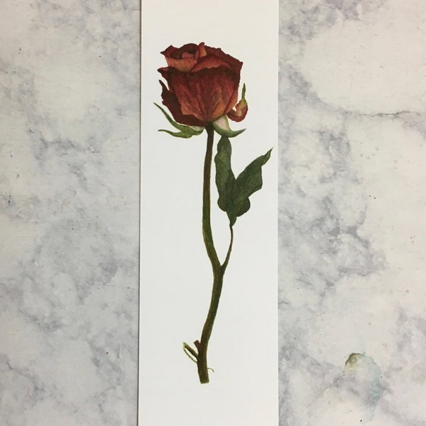 Red Rose Bookmark - Etsy