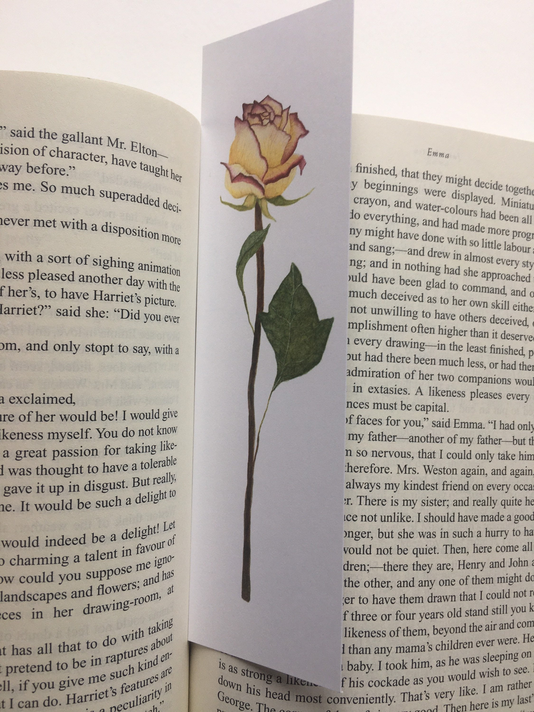 Yellow and Purple Rose Bookmark | Floral Bookmark | Watercolor Rose ...