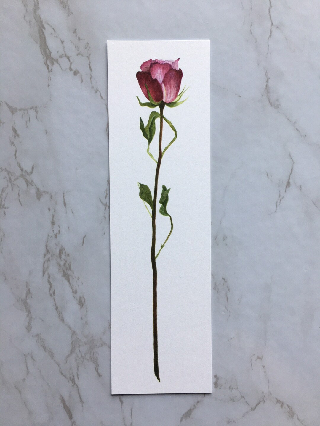 Floral Rose Paper Bookmark | Dried Rose Bookmark | Flower Bookmark ...