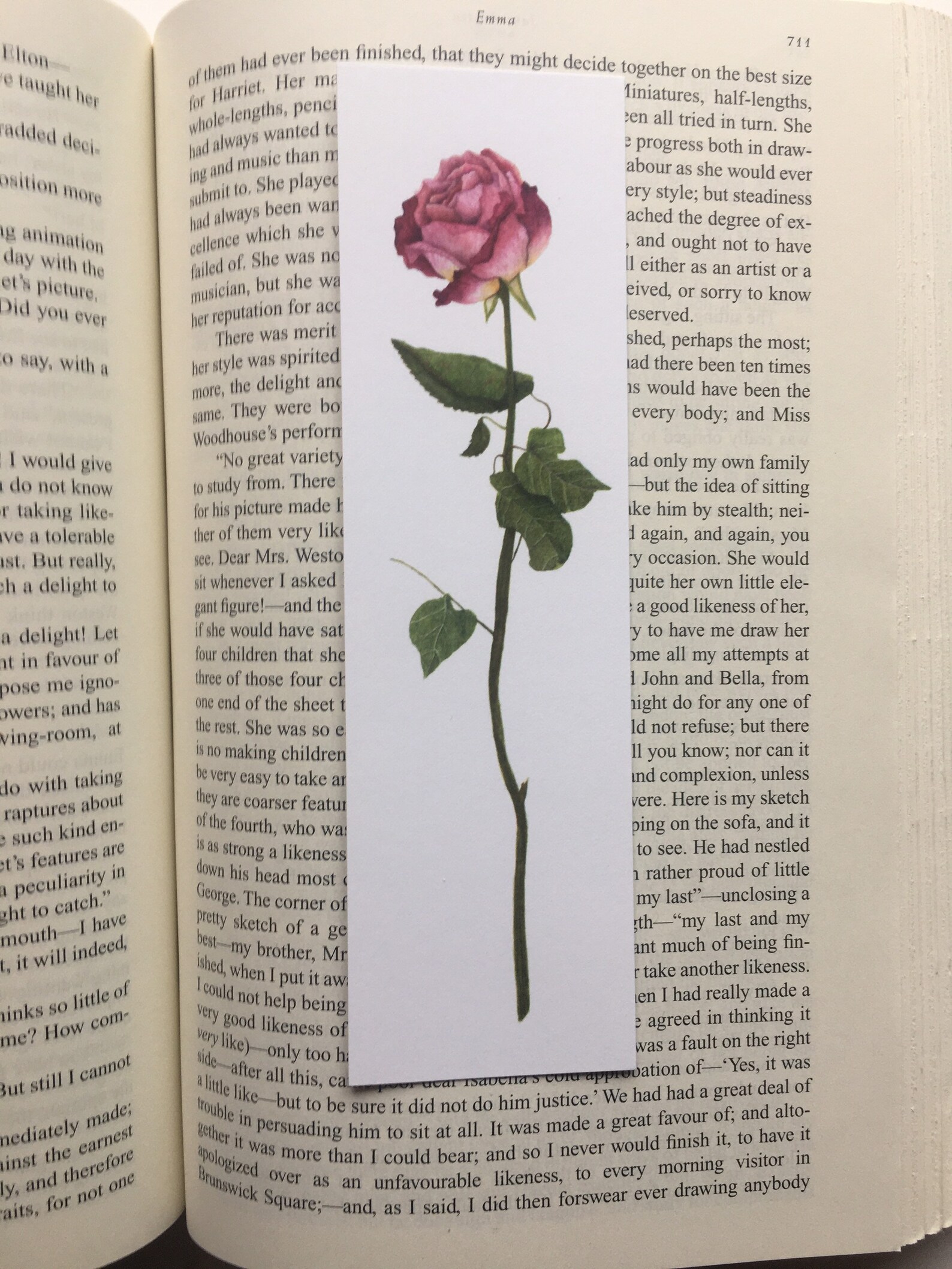 Pink Flower Rose Bookmark Floral Bookmark Flower Bookmark - Etsy