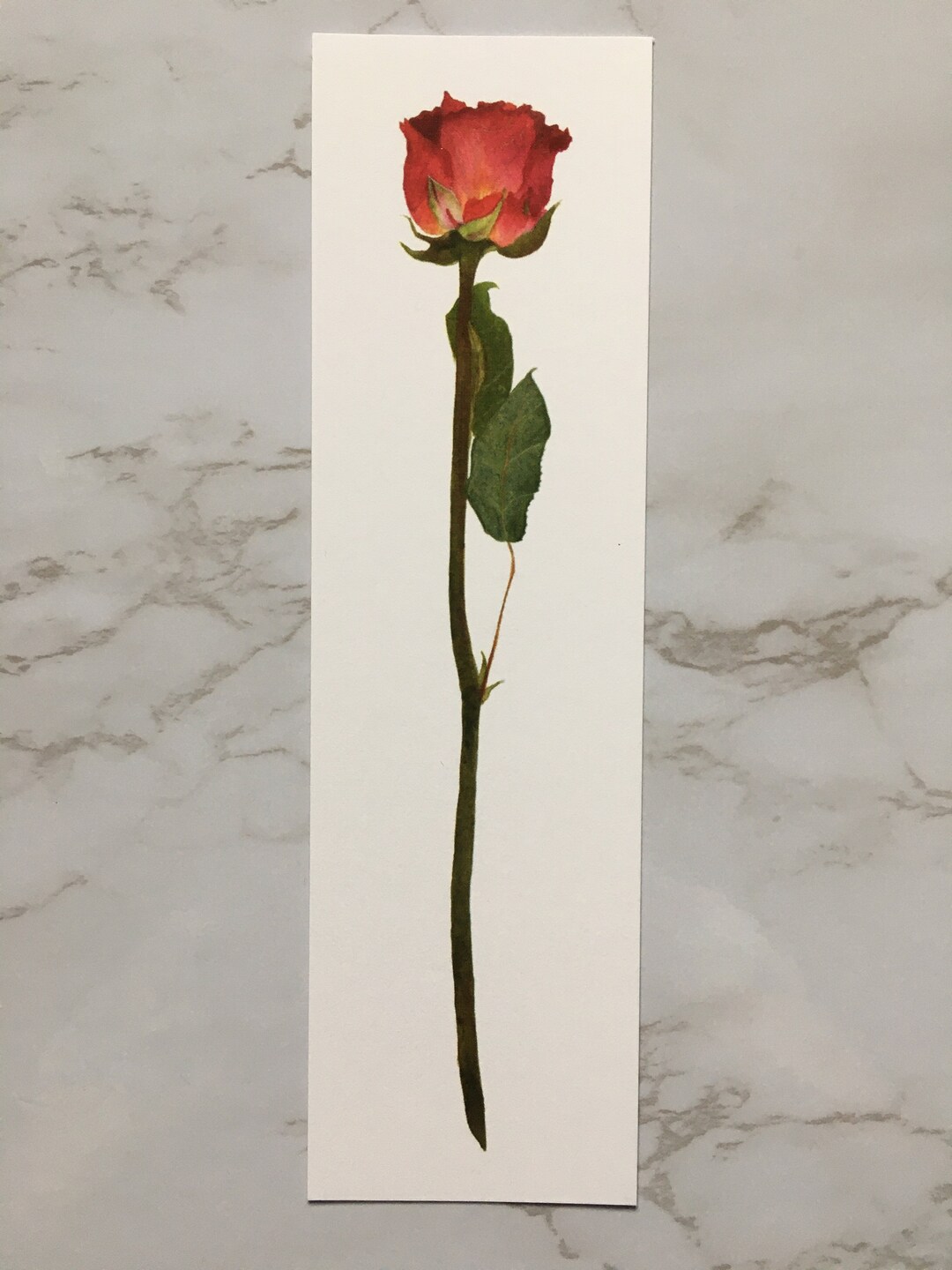 Orange Rose Paper Bookmark | Floral Bookmark | Botanical Bookmark ...