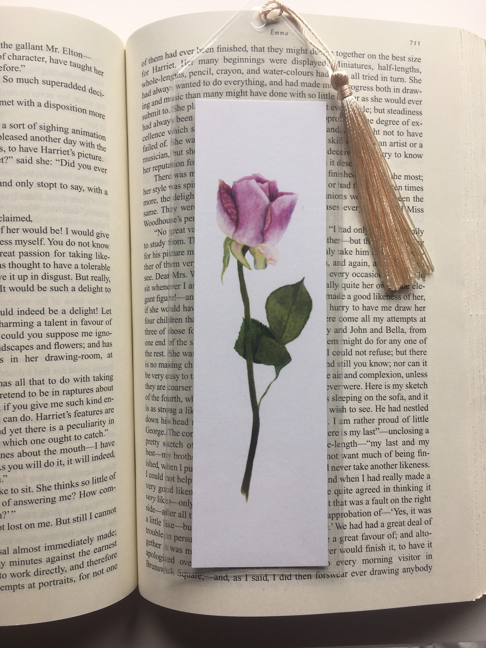 Light Pink Rose Bookmark Flower Bookmark Botanical - Etsy