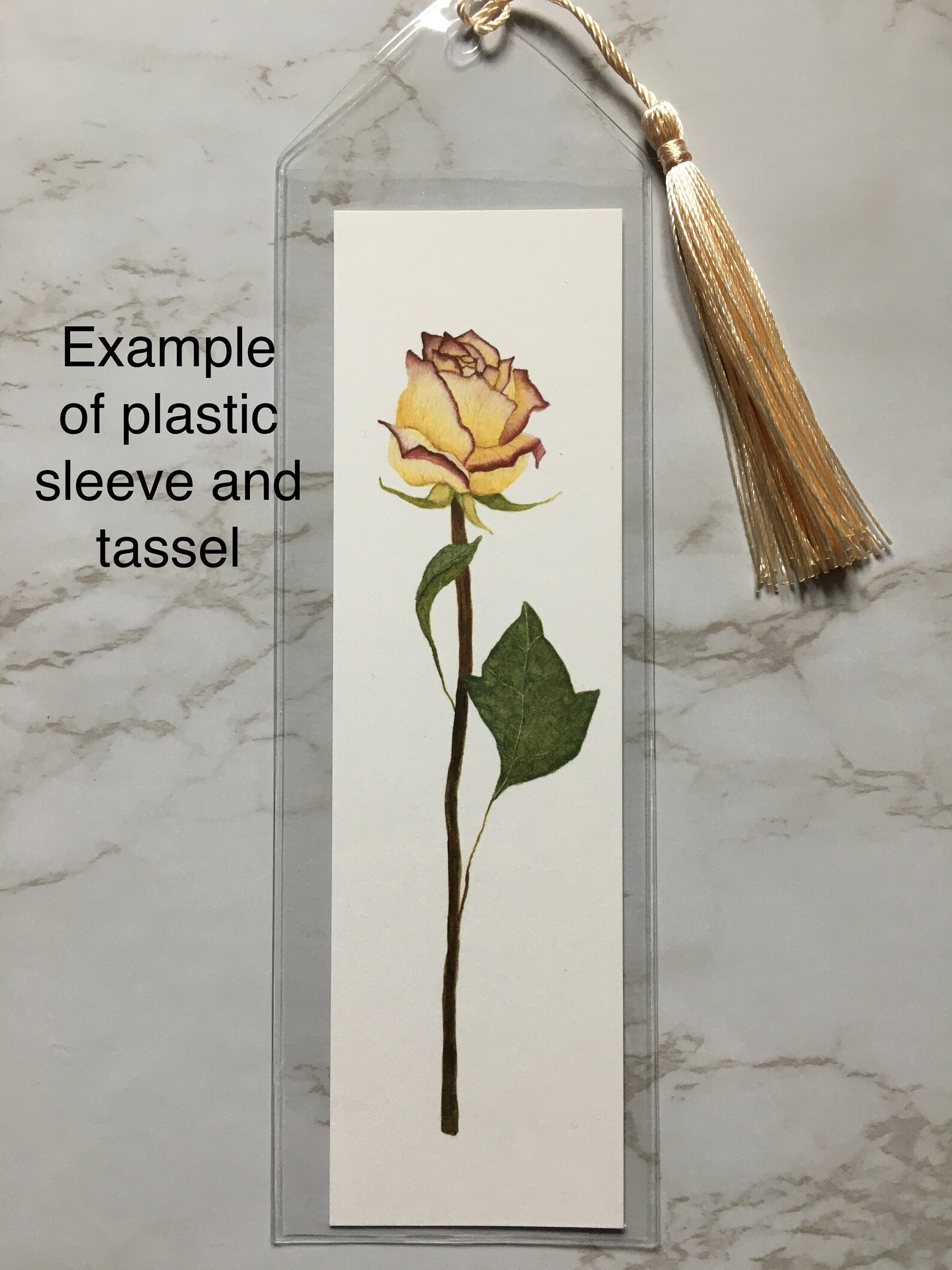 Yellow and Purple Rose Bookmark Floral Bookmark Watercolor - Etsy