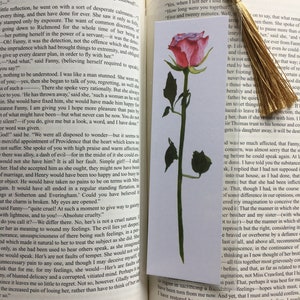 Pink and Purple Rose Paper Bookmark | Dried Rose Bookmark | Flower ...