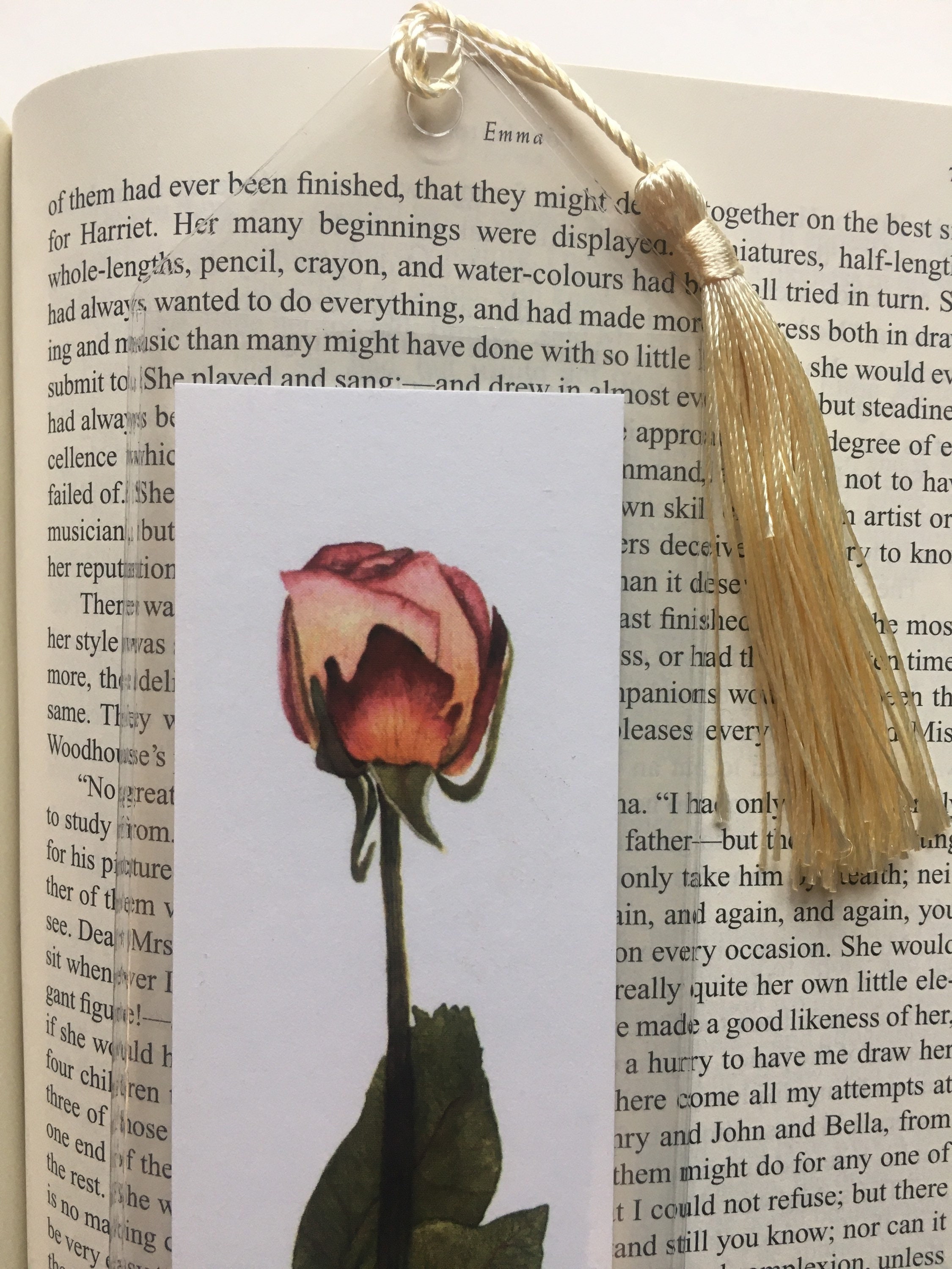 Pink Rose Bookmark Dried Rose Bookmark Flower Bookmark - Etsy