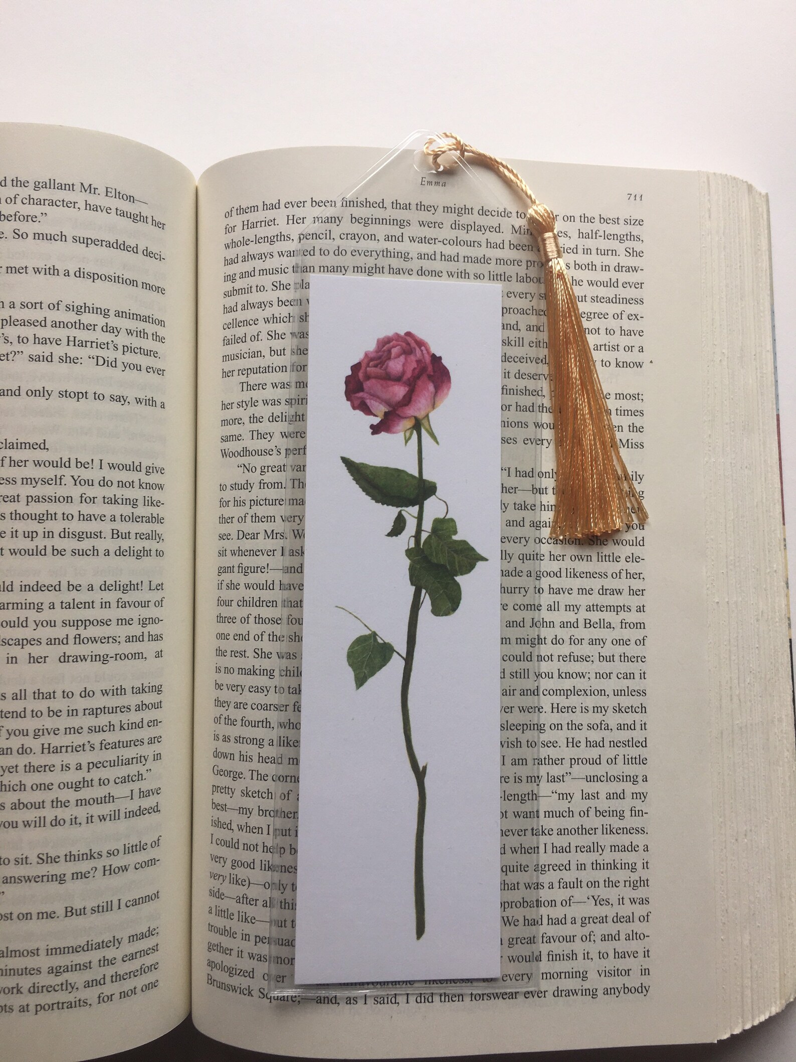 Pink Flower Rose Bookmark Floral Bookmark Flower Bookmark - Etsy