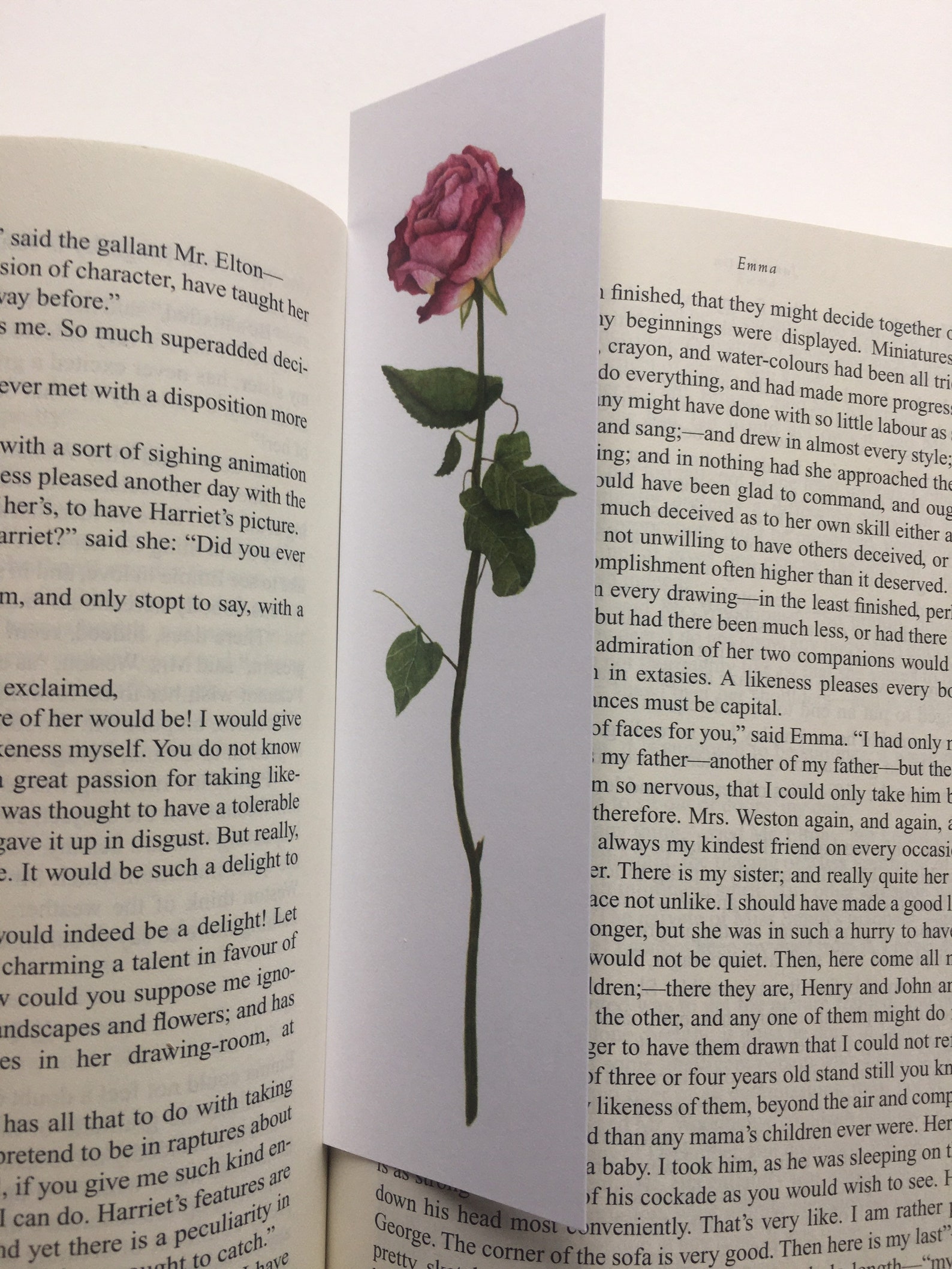 Pink Flower Rose Bookmark Floral Bookmark Flower Bookmark - Etsy