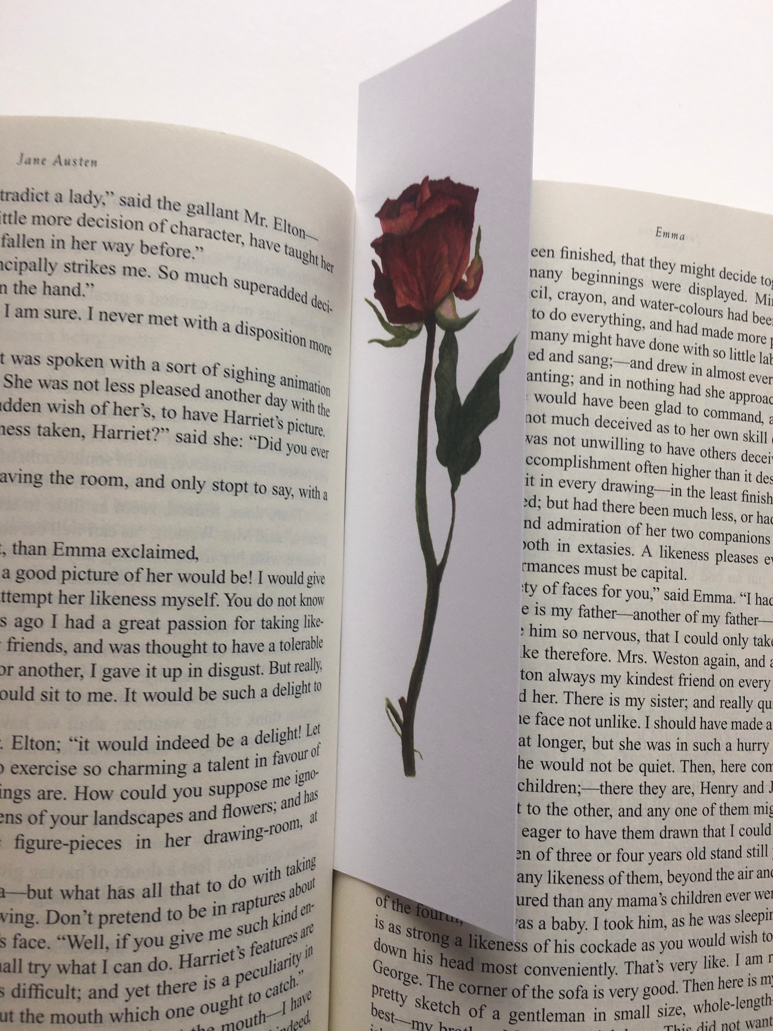 Red Rose Bookmark Dried Rose Bookmark Flower Bookmark | Etsy