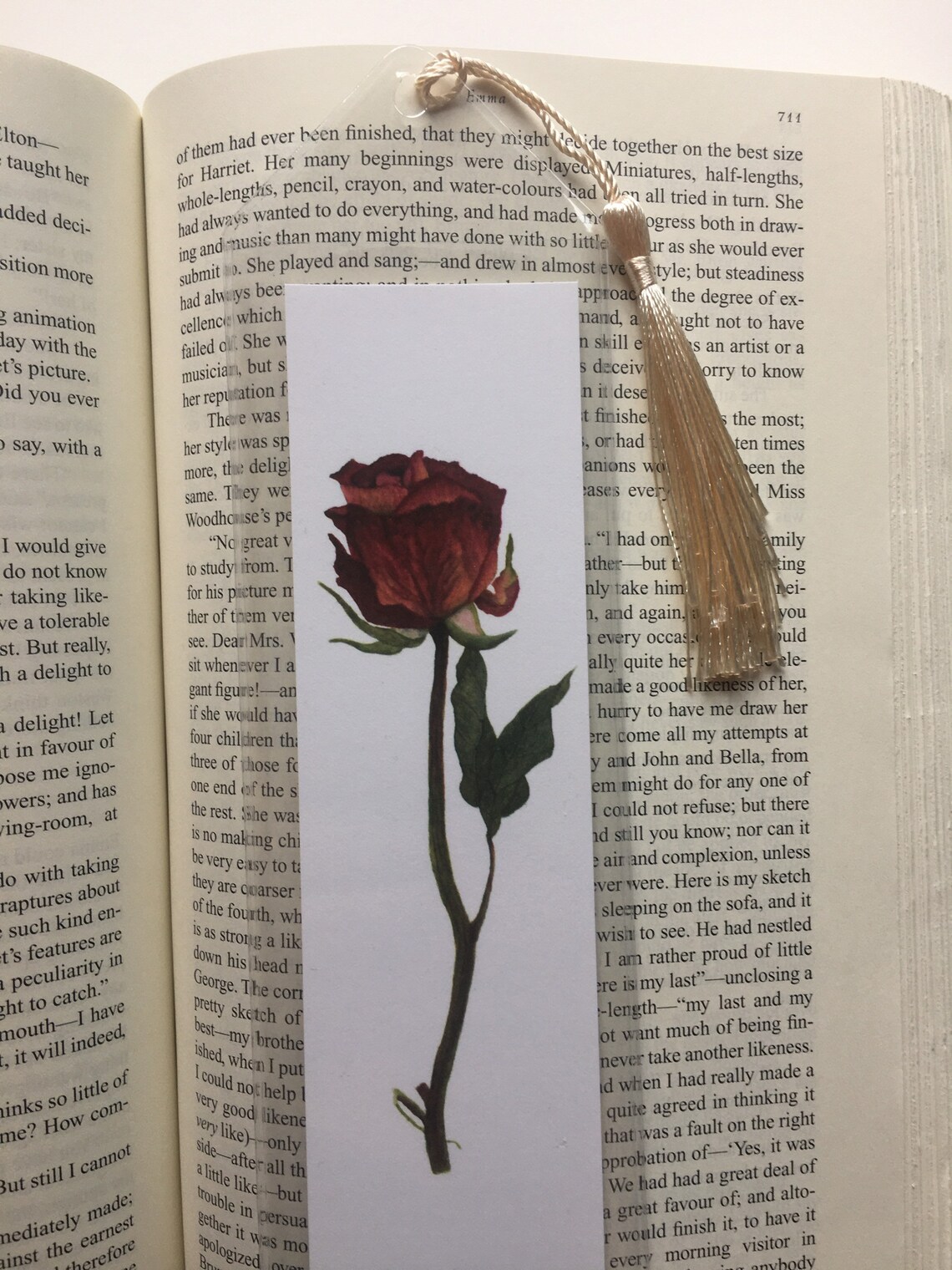 Red Rose Bookmark Dried Rose Bookmark Flower Bookmark | Etsy