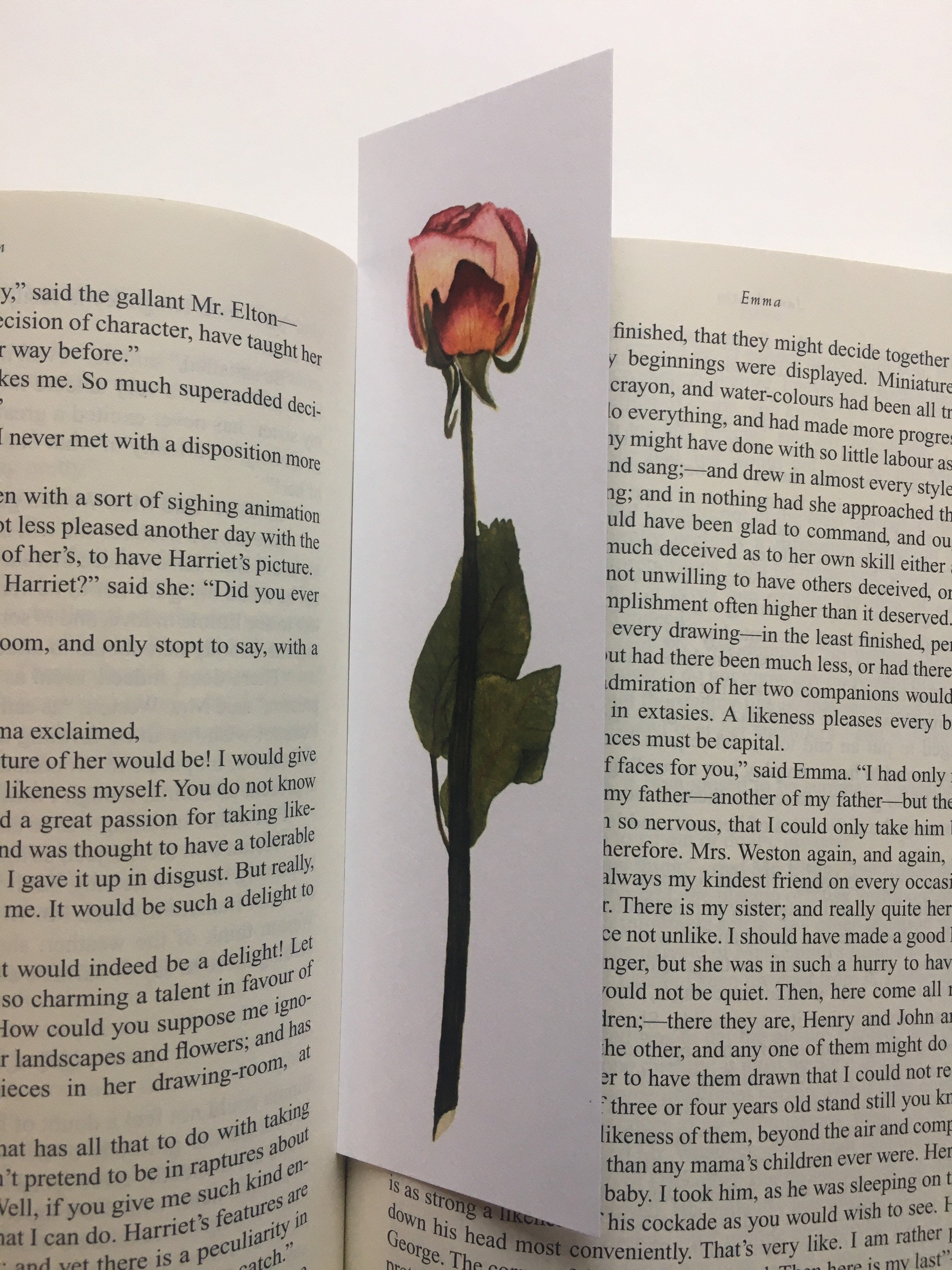 Pink Rose Bookmark Dried Rose Bookmark Flower Bookmark - Etsy