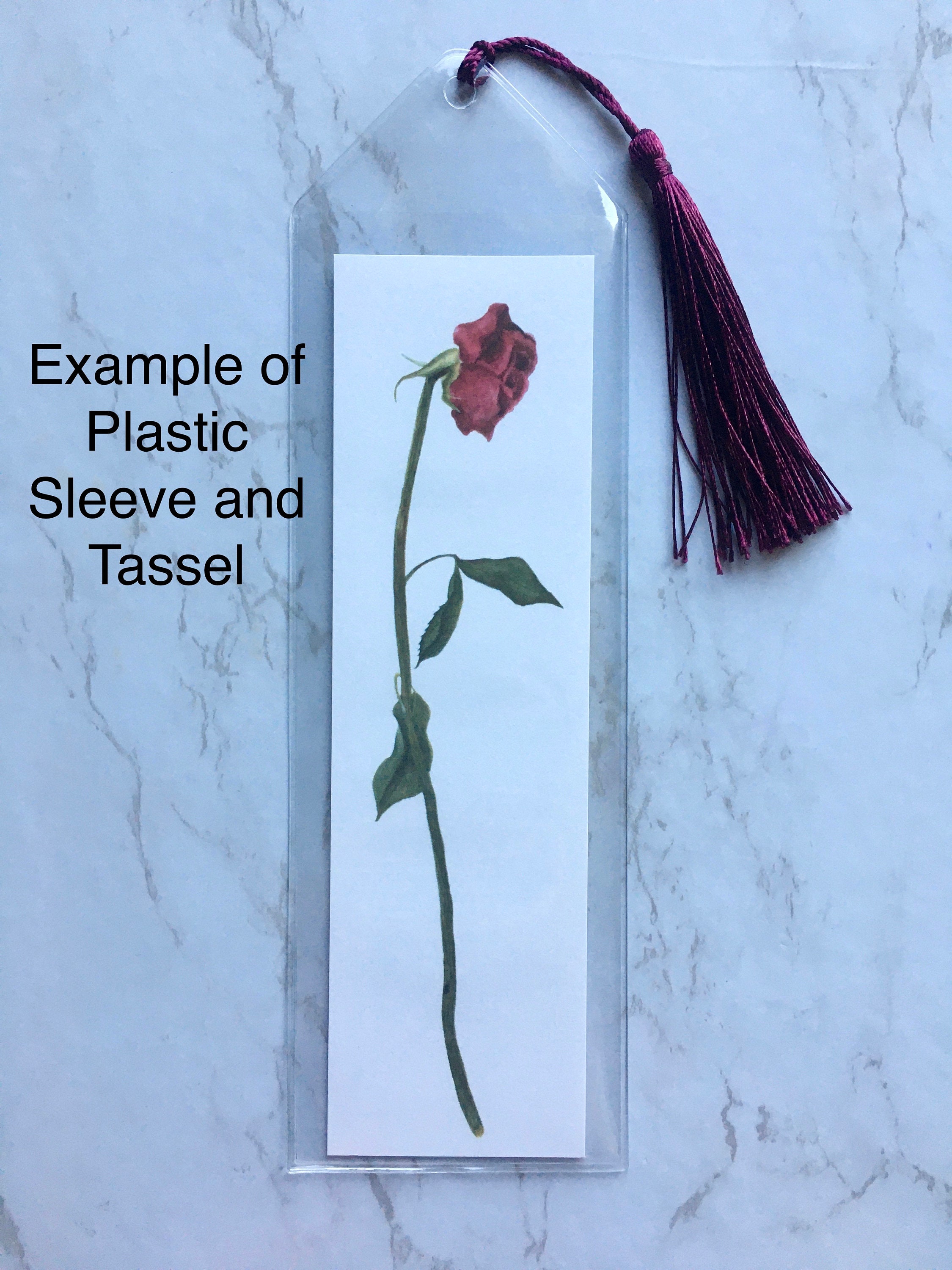 Dried Burgundy Rose Paper Bookmark Dried Rose Bookmark - Etsy