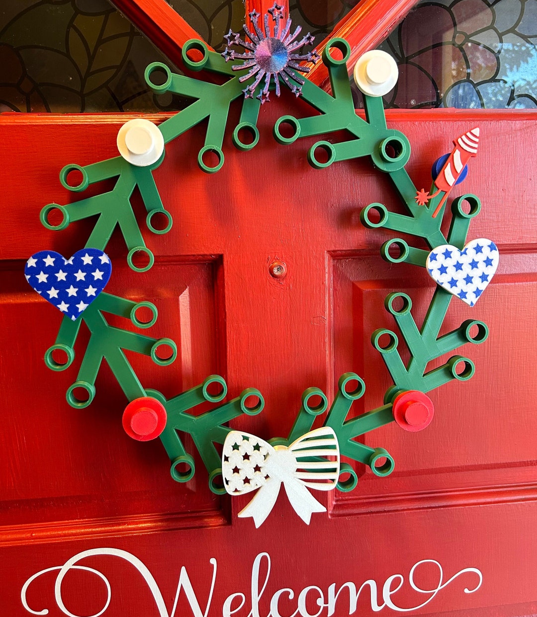 3D Printed Lego Inspired 4th of July Patriotic Holiday Giant Wreath ...