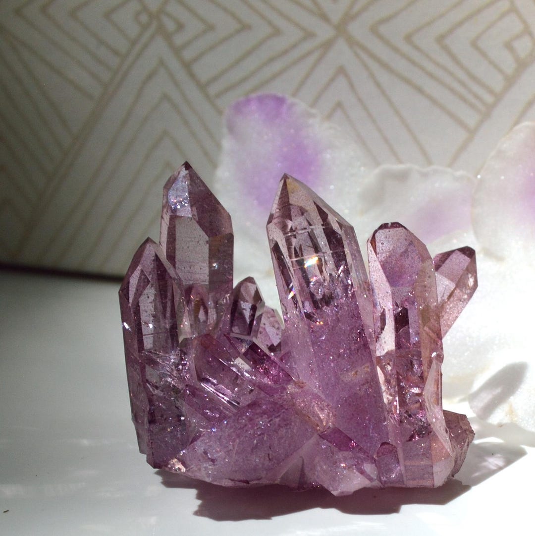 Quartz Cluster in Purple Mist Aura L 35mm W up to 35mm H up to 27mm ...